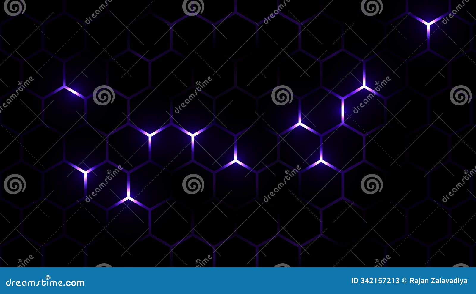 Hexagon Grid Tech Pattern. Hexagonal Cyberspace Background Stock Vector ...