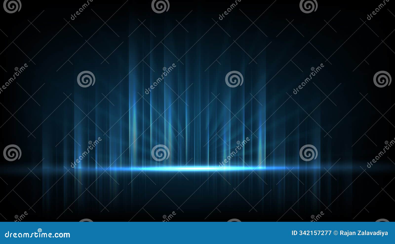 Blue Light Rays in Dark Blue Background. Stock Vector - Illustration of ...