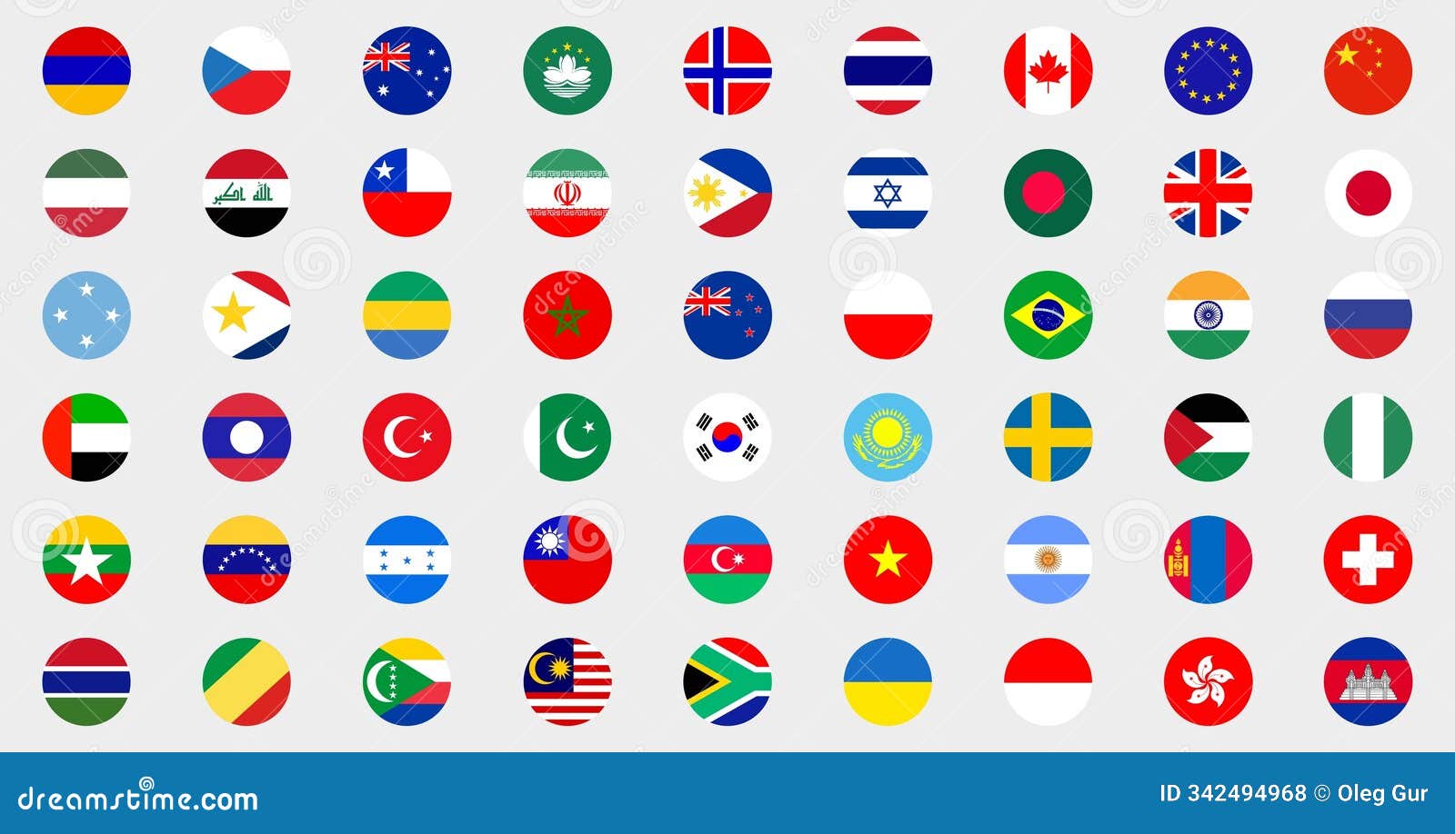 National Flags in Circle Shape. National Flags Set. World Flags Stock ...