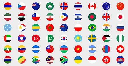 National Flags in Circle Shape. National Flags Set. World Flags Stock ...