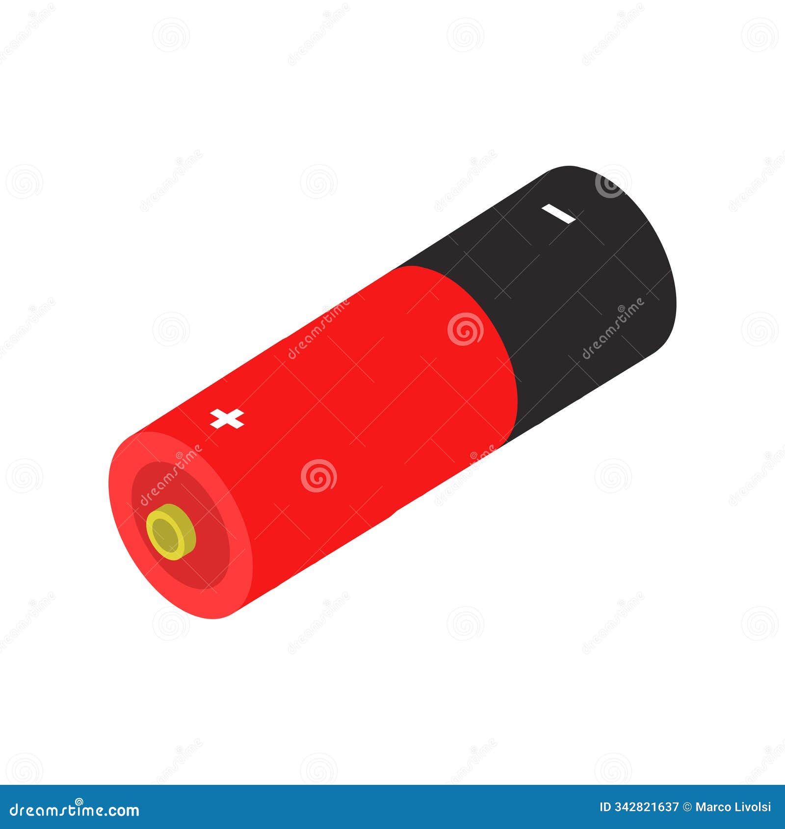 Isometric 9V Battery Isolated On White Background. Nine Volt Battery ...