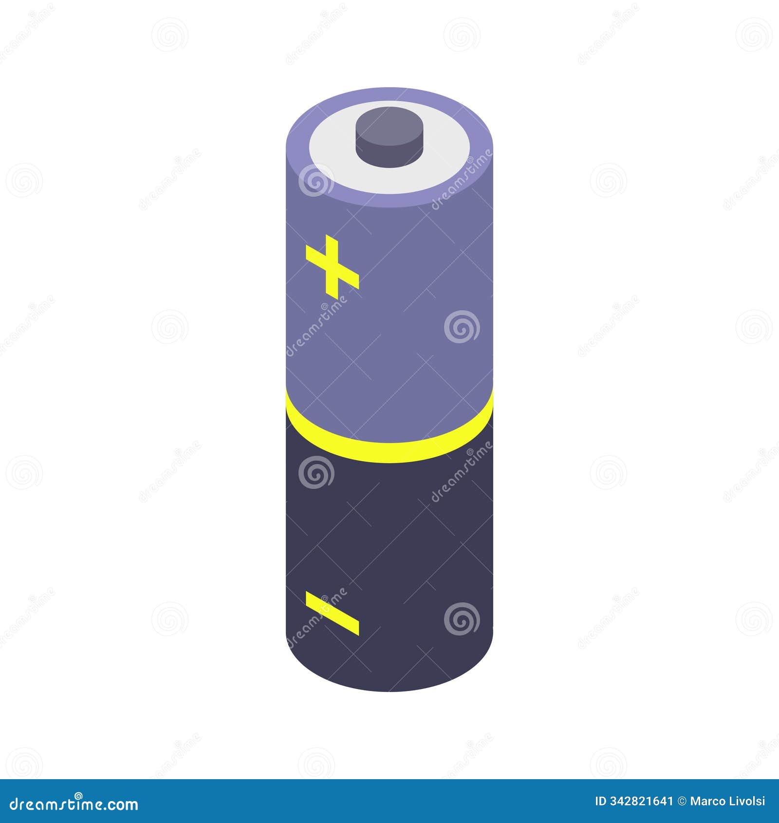 Isometric 9V Battery Isolated On White Background. Nine Volt Battery ...