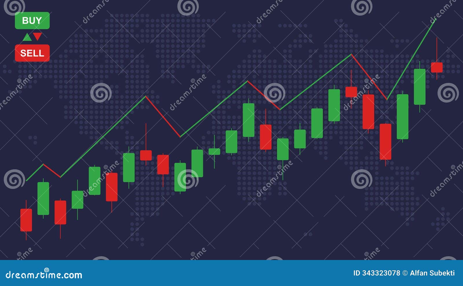 Economic World Trend Concept. Stock Market Chart or Forex Trading ...