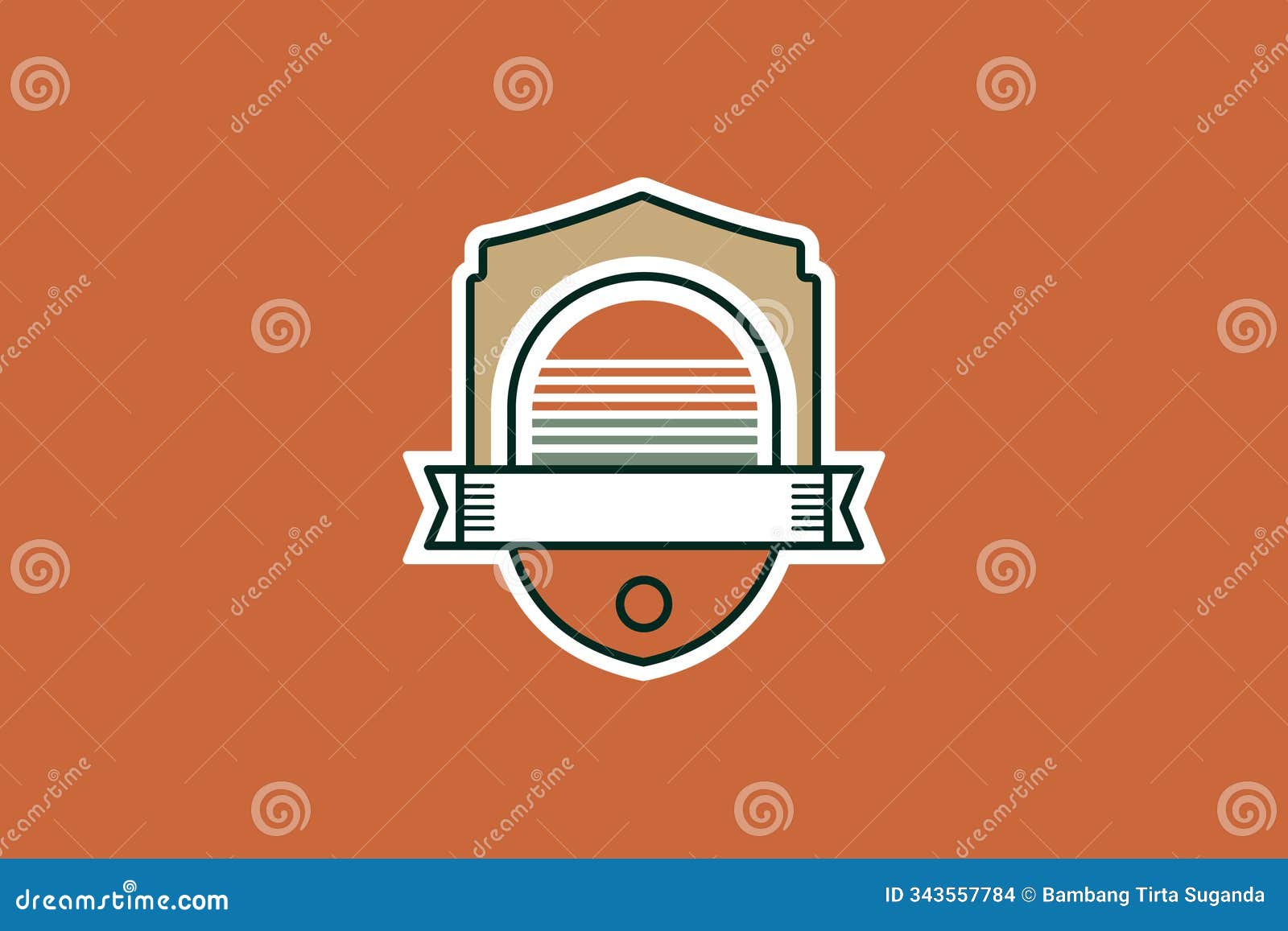 Retro Shield Logo Template Vintage Style with Banner for Customizable ...