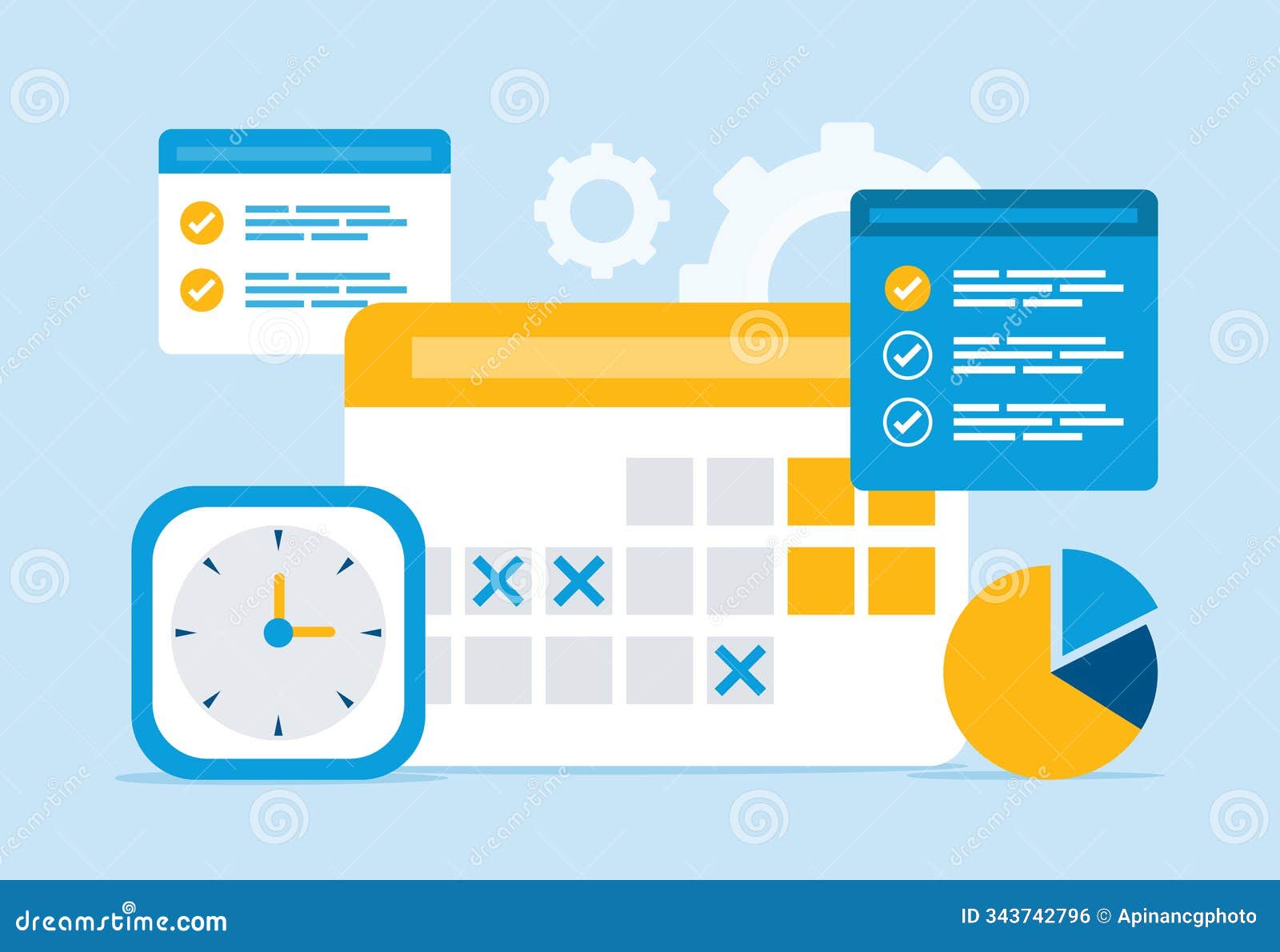 Business Planning Concept with Digital Calendar Online. Stock Vector ...