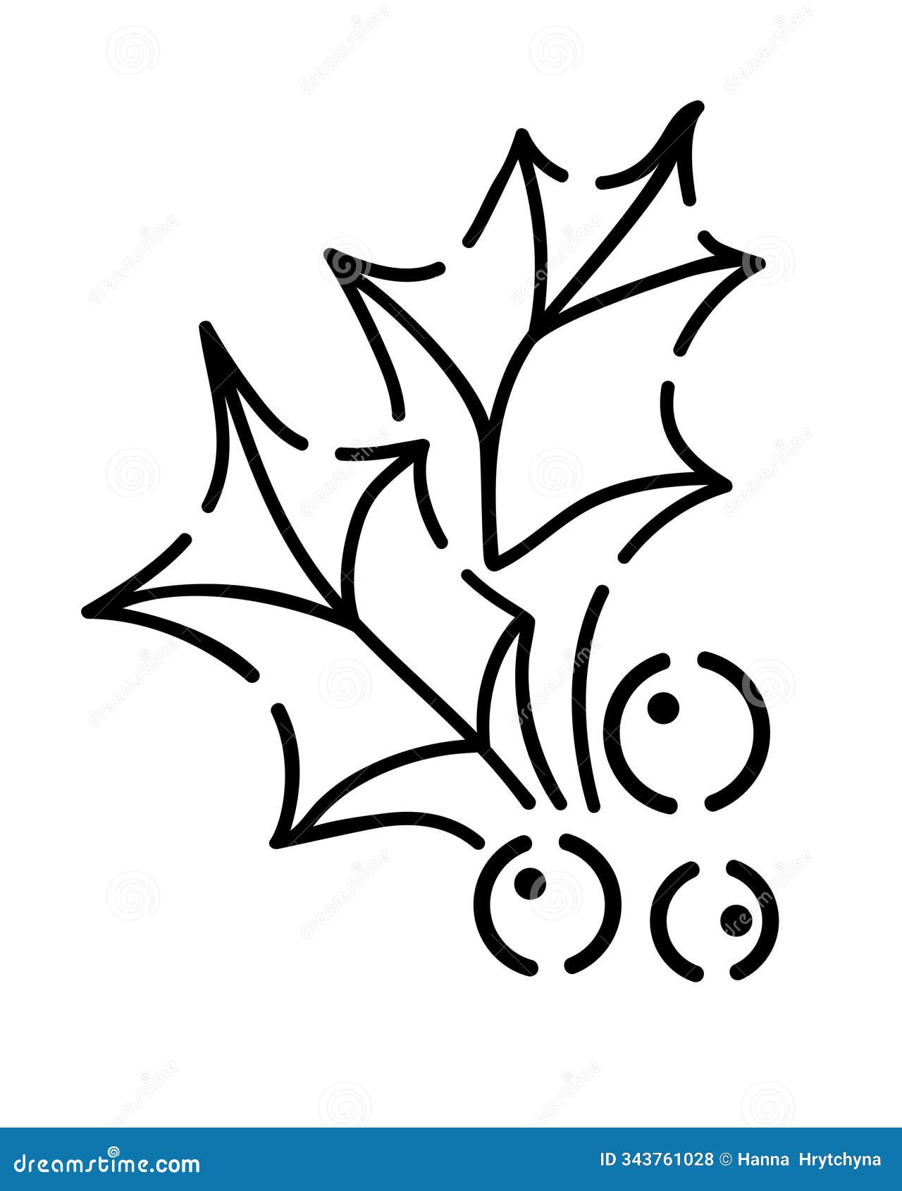 Holly Leaves and Berries Christmas Stencil Design for Decorating ...