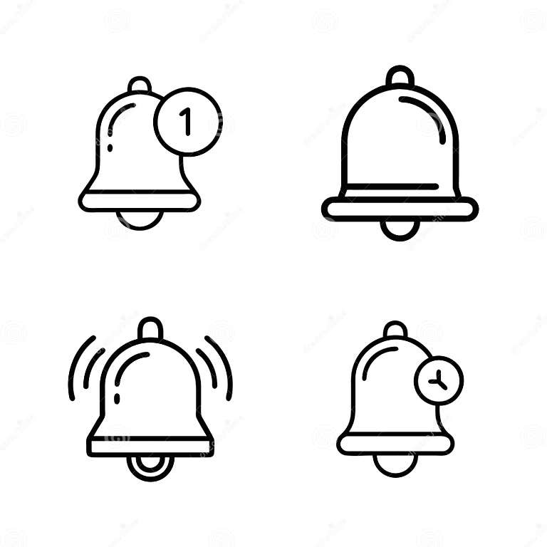 Notification Bell Vector Illustration Stock Vector - Illustration of ...