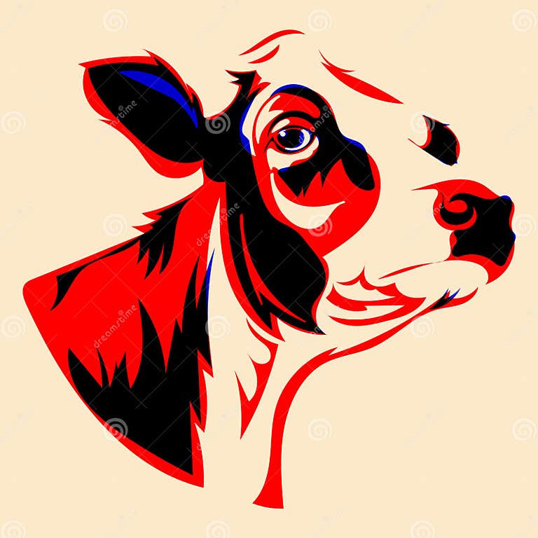 Colorful, Fancy Cow. Avatar, Badge, Poster, Logo Templates, Print Stock ...