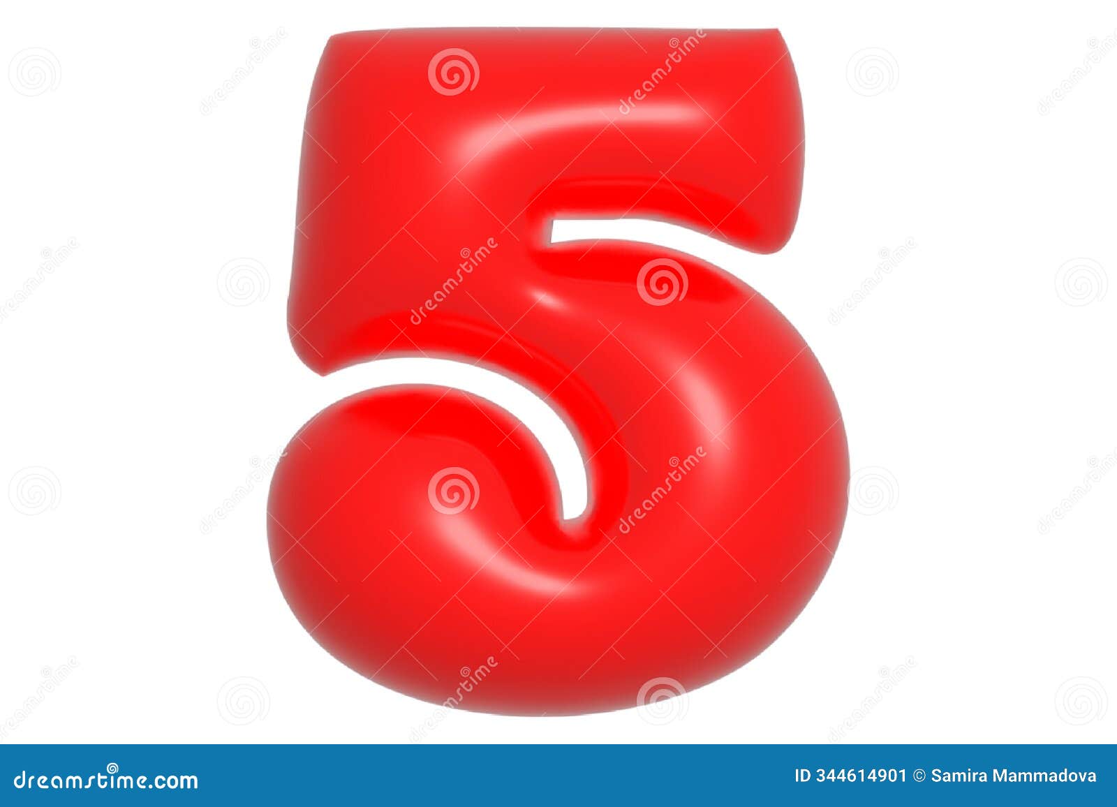 3d red five number stock illustration. Illustration of technology ...