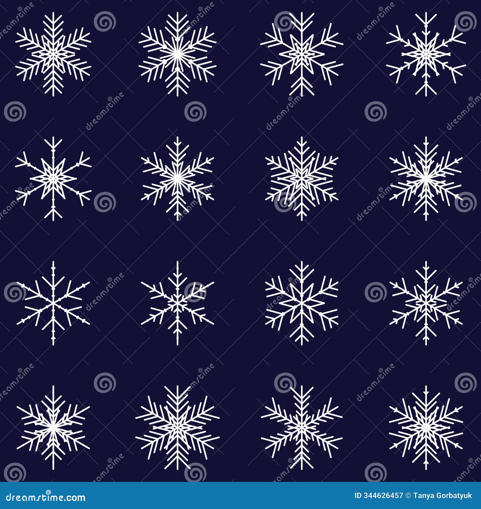 A Set of Various Decorative Snowflakes. Stock Vector - Illustration of ...