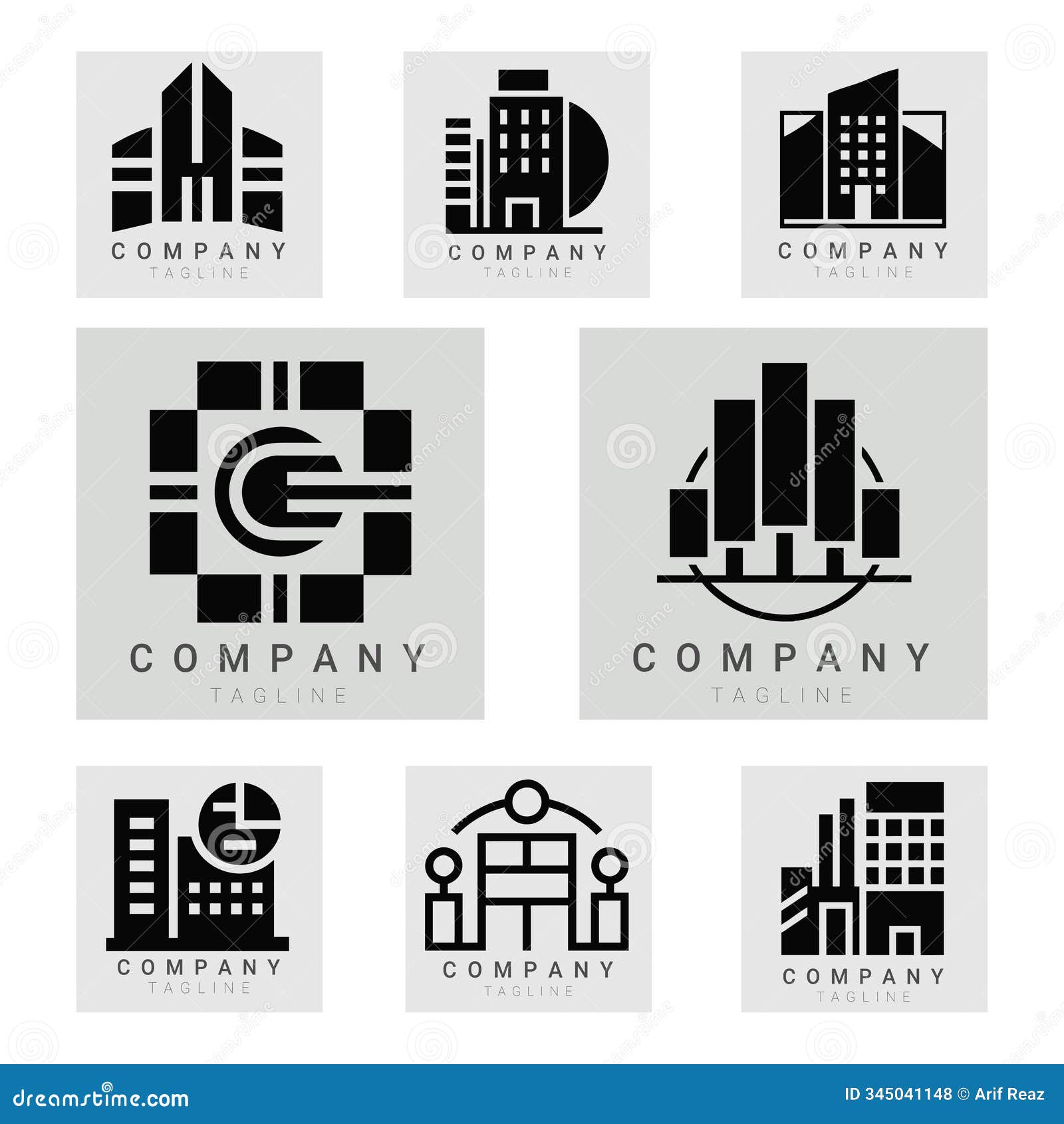 Easy To Customize Monogram Logos for Companies Stock Illustration ...