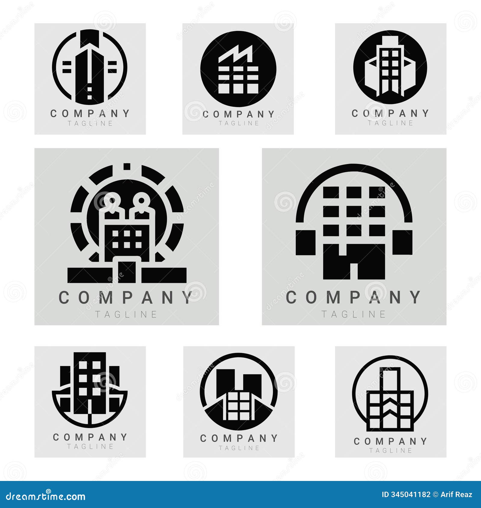Easy To Customize Monogram Logos for Companies Stock Illustration ...