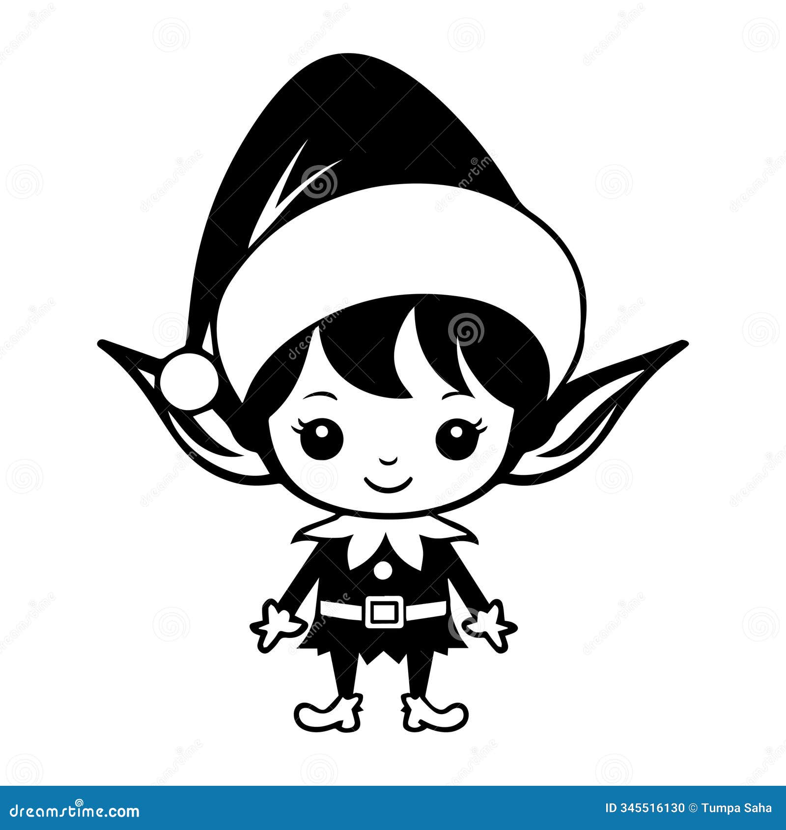 Best Digital Christmas Elf Print File Stock Illustration - Illustration ...