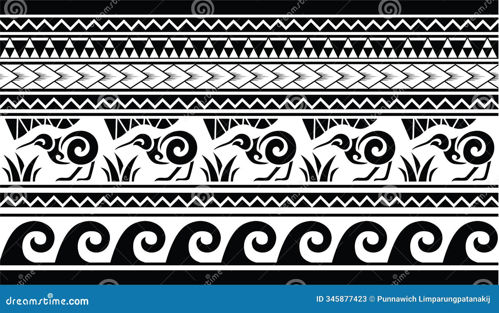 Maori Kiwi Tattoo Flash Set. Set Of Labels And Elements. Vector Set ...