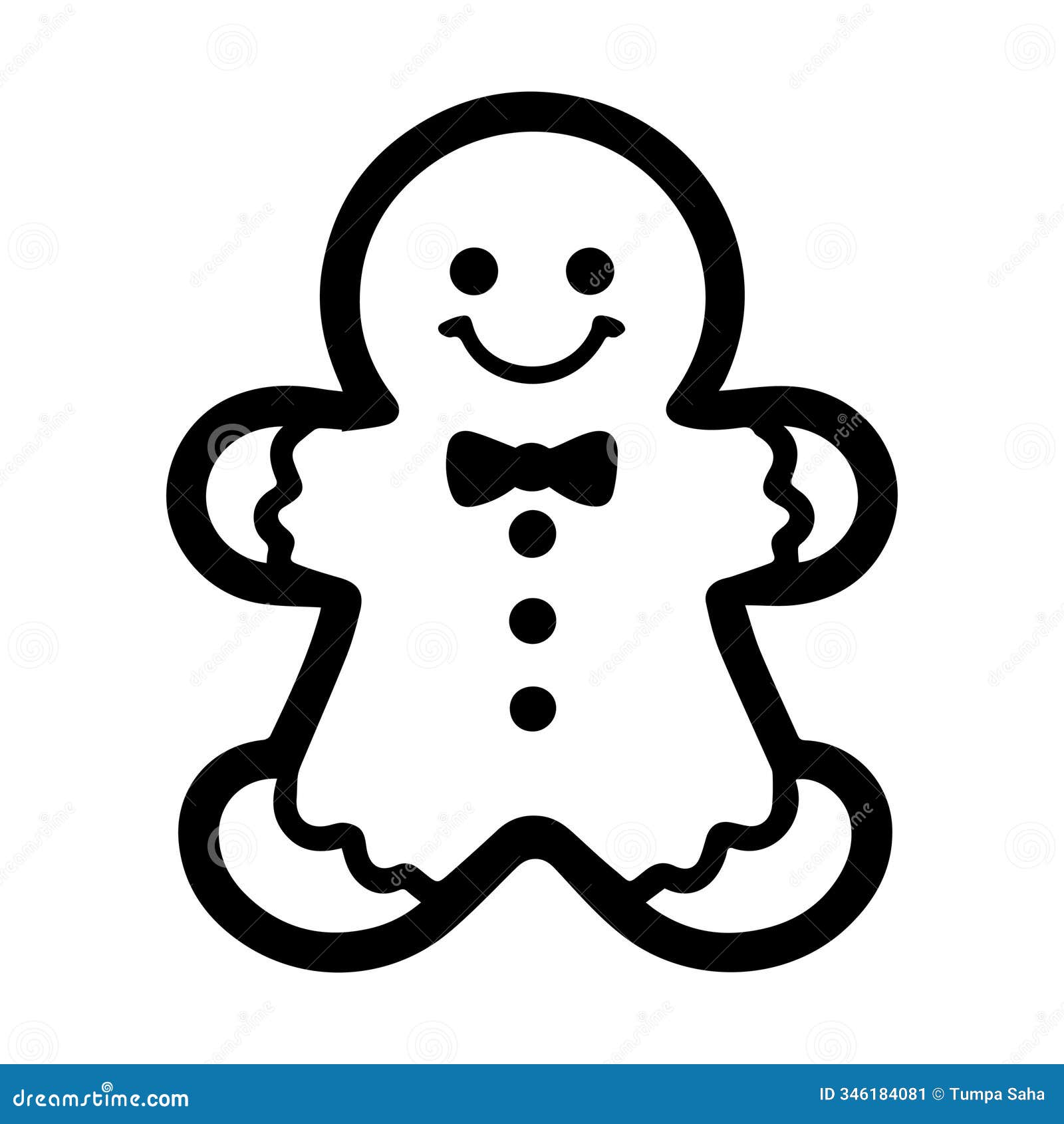 Best Outline Gingerbread Man for Clipart Projects Stock Vector ...