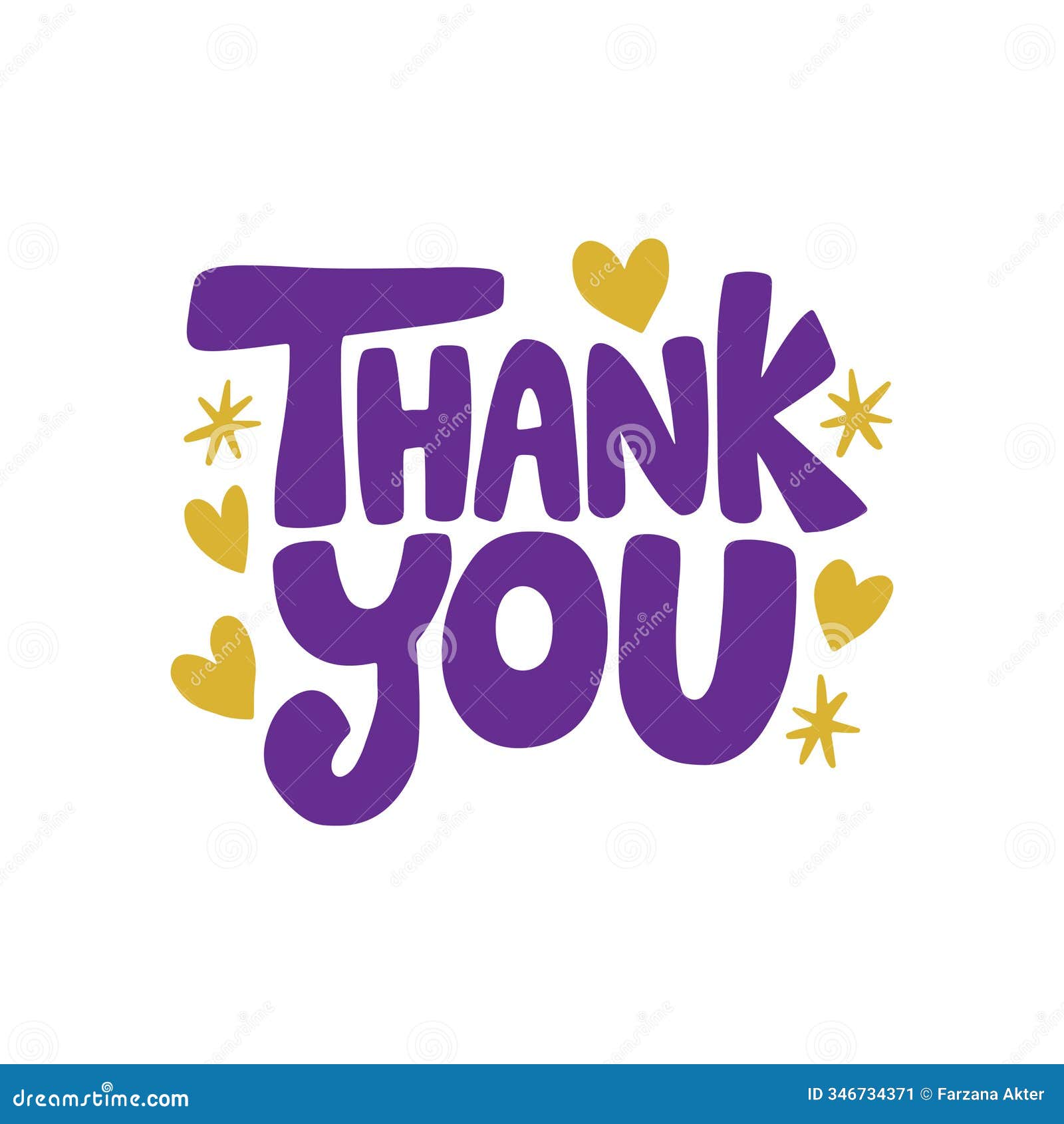 Thank You Card, Text or Lettering Stock Illustration - Illustration of ...