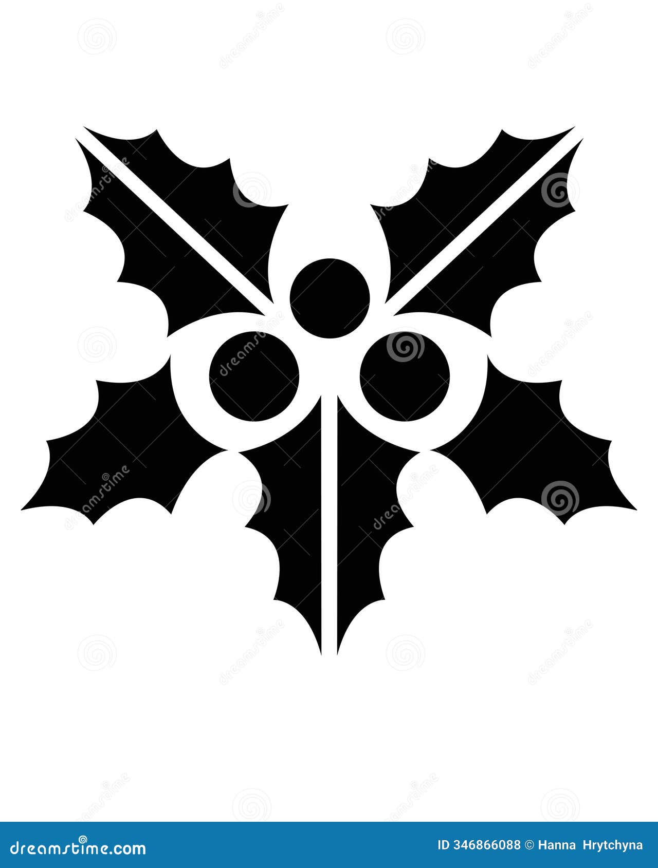 Holly Leaves and Berries Stencil for Decorating Gingerbread, Cookies ...