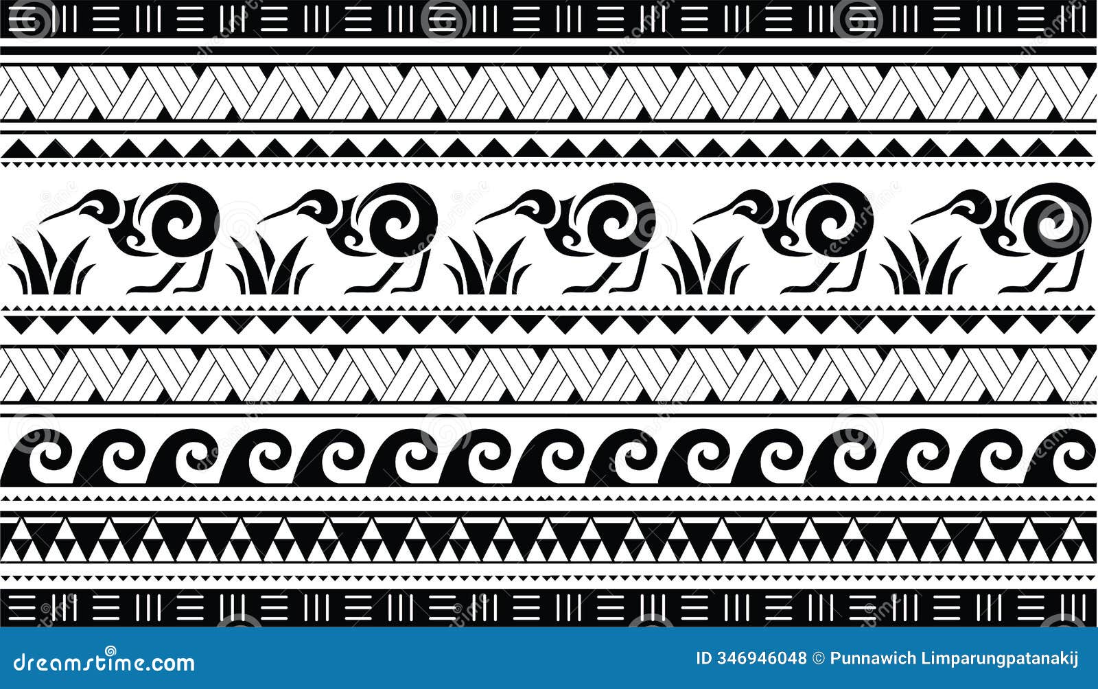 Maori Polynesian Indigenous Pattern Background Wallpaper Banner ...