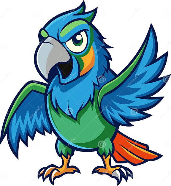 Bold and Fiery Angry Parrot Cartoon Design. Stock Illustration ...