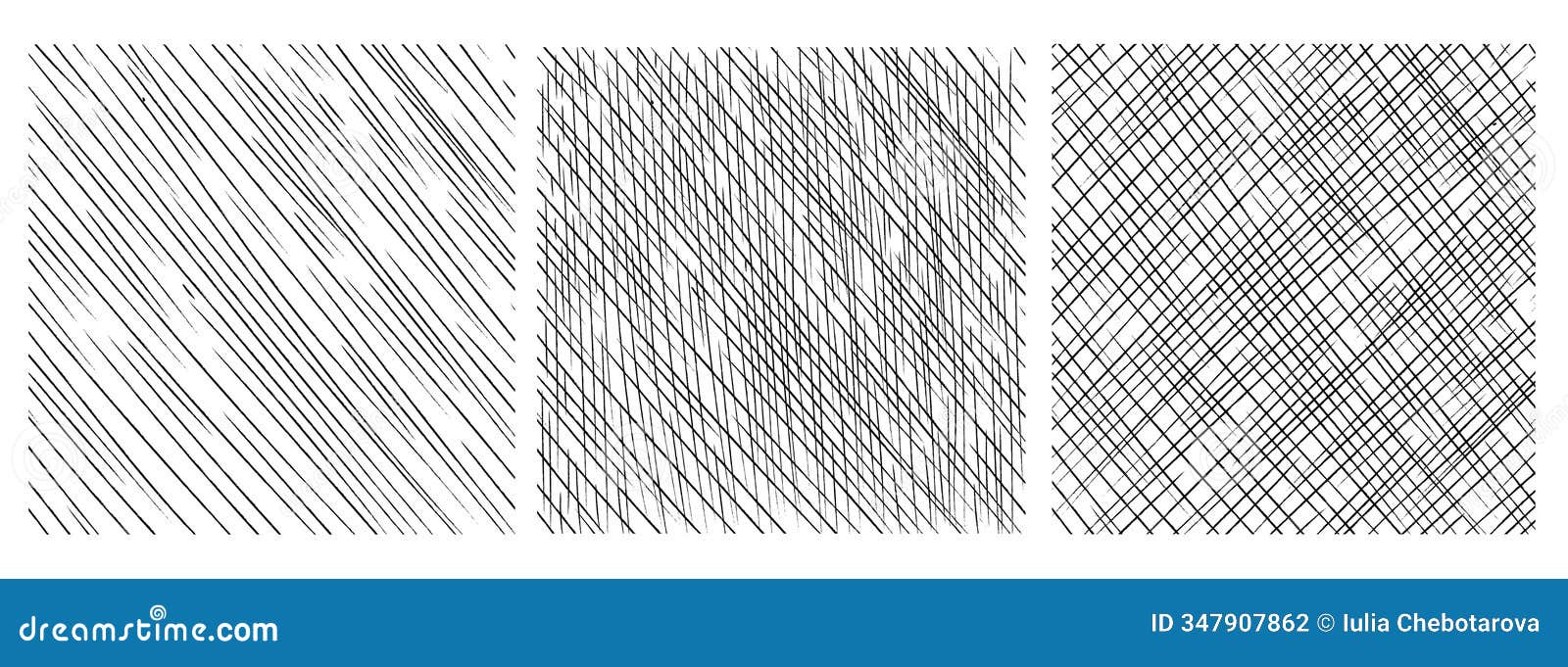 Set of Crosshatch Texture Isolated, Hand Drawn, Line Texture Stock ...