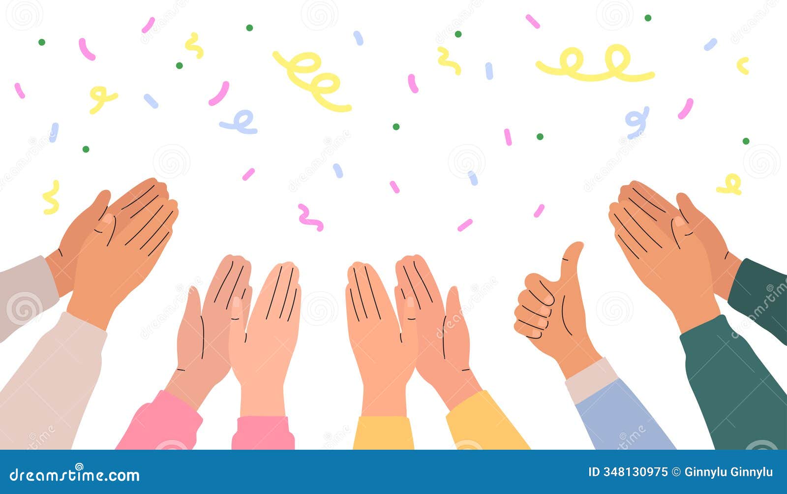 Group of People Hands Clapping. Vector Illustration in Flat Style ...