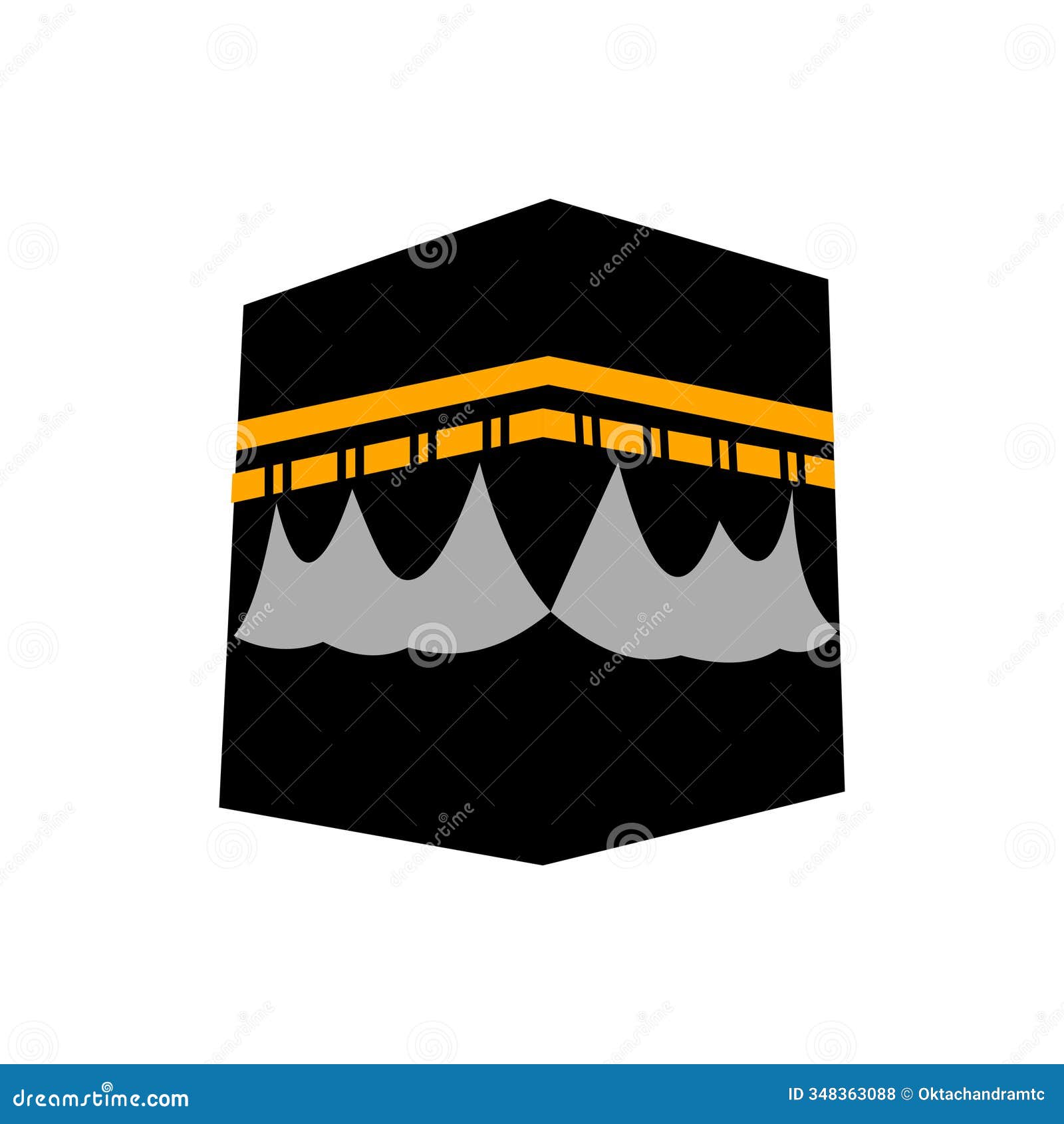 Kaaba Building At The Center Great Mosque Of Mecca Cartoon Vector ...