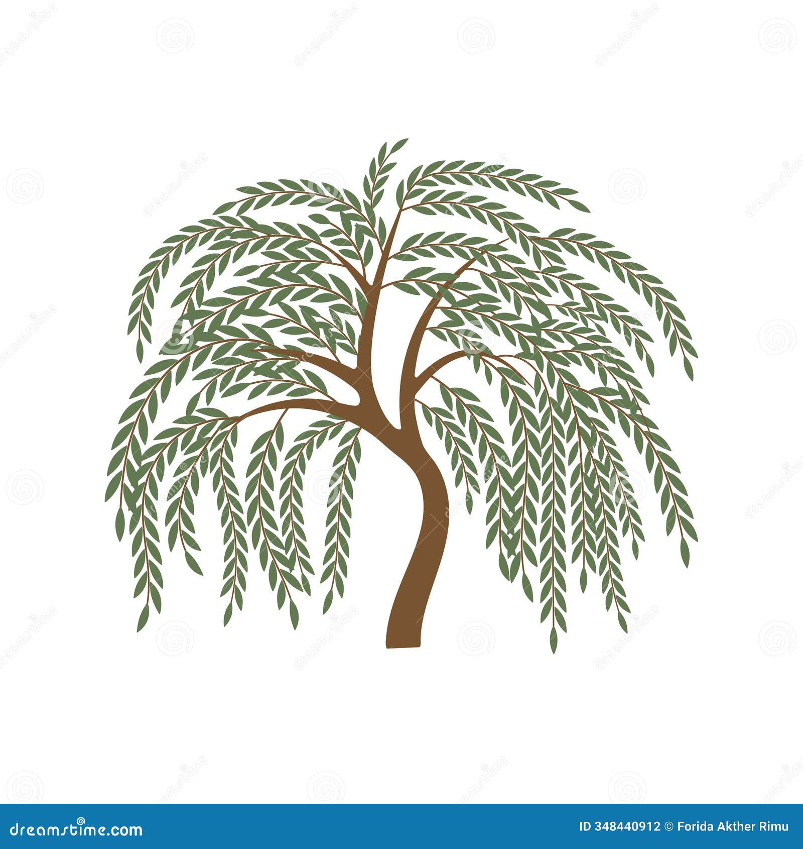 Graceful Willow Tree Vector, Weeping Willow Tree Vector Stock Vector ...