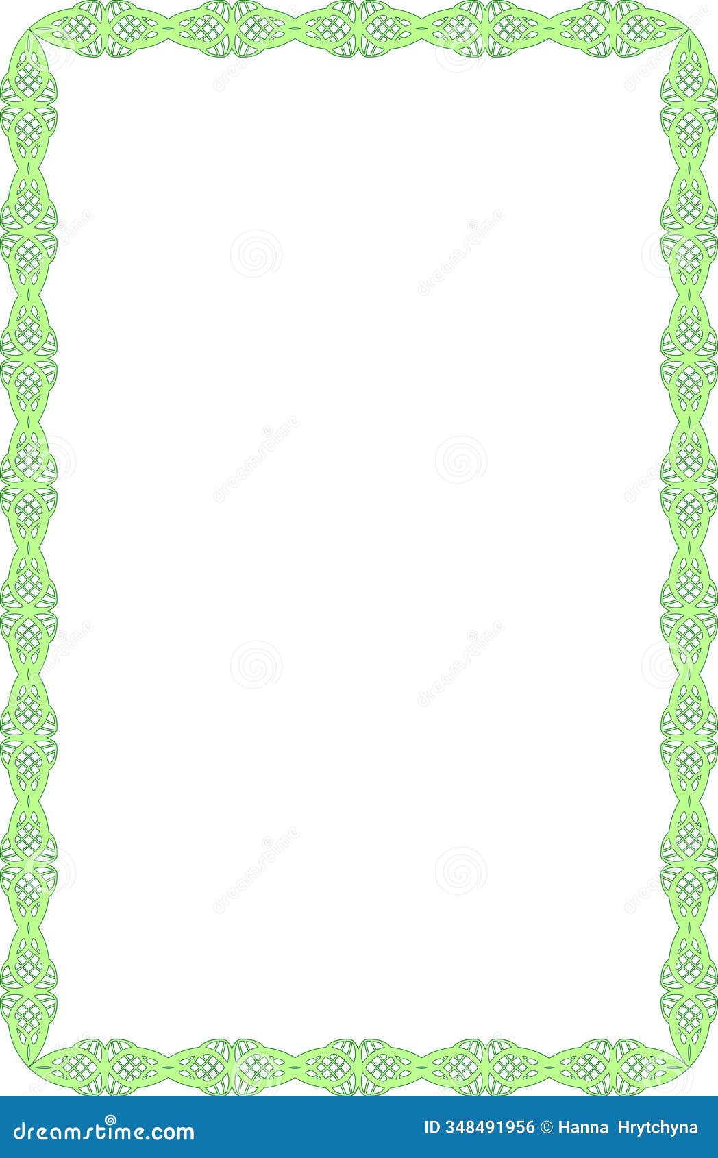 Vertical Green Rectangular Wavy Frame - Vector Image Color. Stock ...