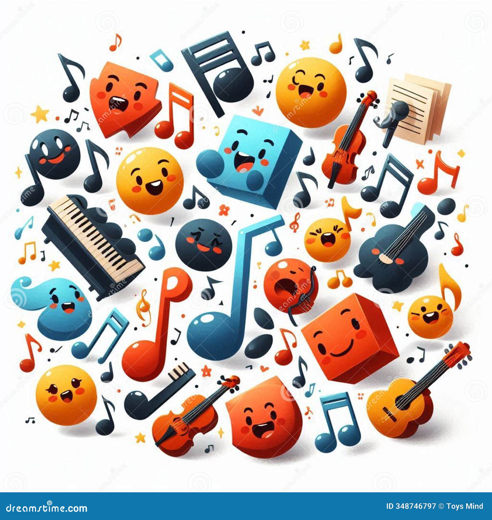 Melody in Motion the Fun World of Musical Emojis Stock Illustration ...