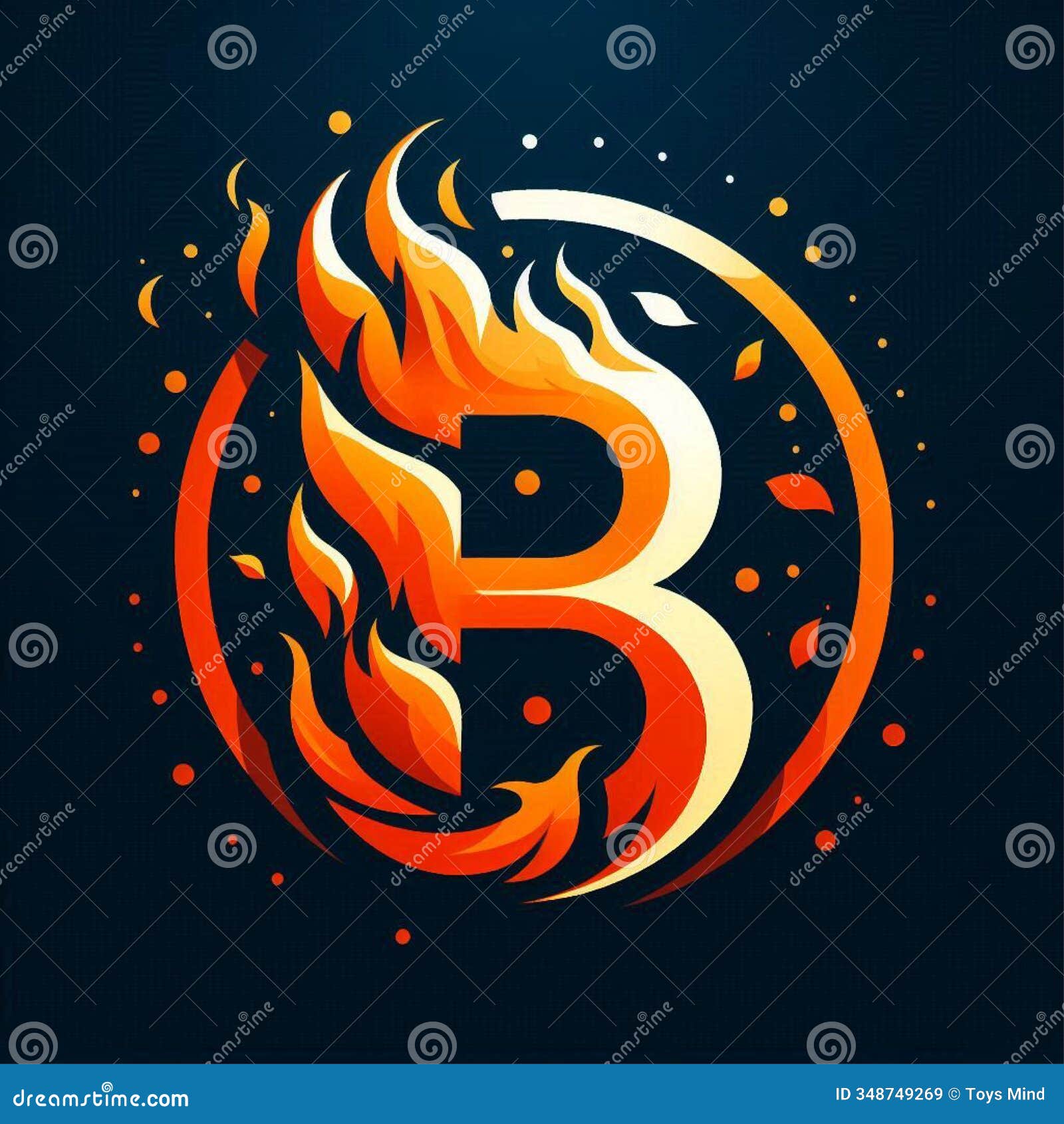 Blazing Boldness: the Fiery B Logo Design Stock Illustration ...