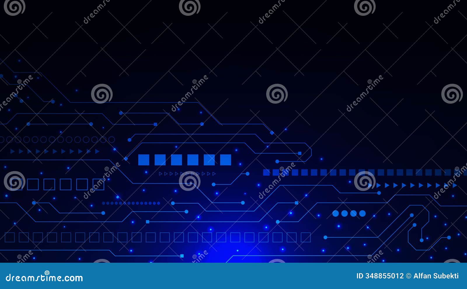 Abstract Futuristic Technology Circuit Lines with Elemen Shapes Stock ...