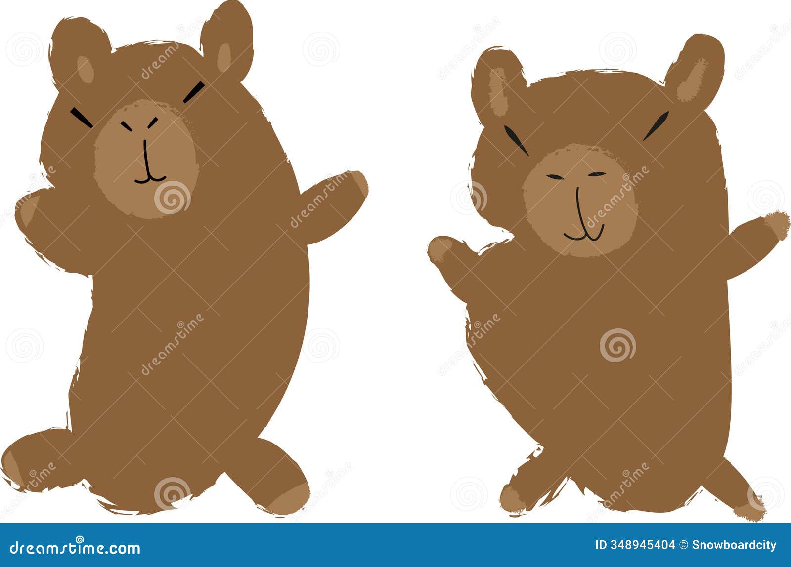 Child S Drawing of Happy Dancing Capybaras Stock Vector - Illustration ...