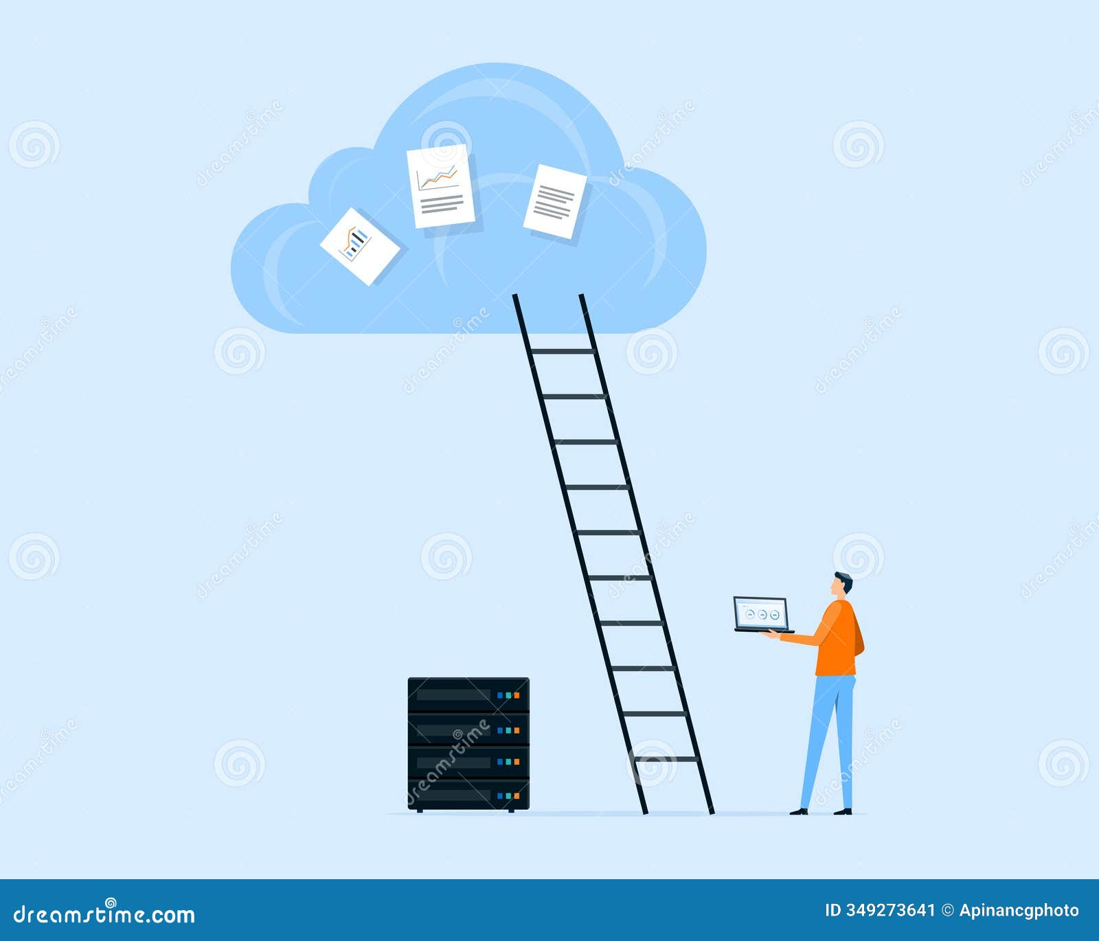 Cloud Server Room Concept, Data Center, Processing Big Data, Networking ...