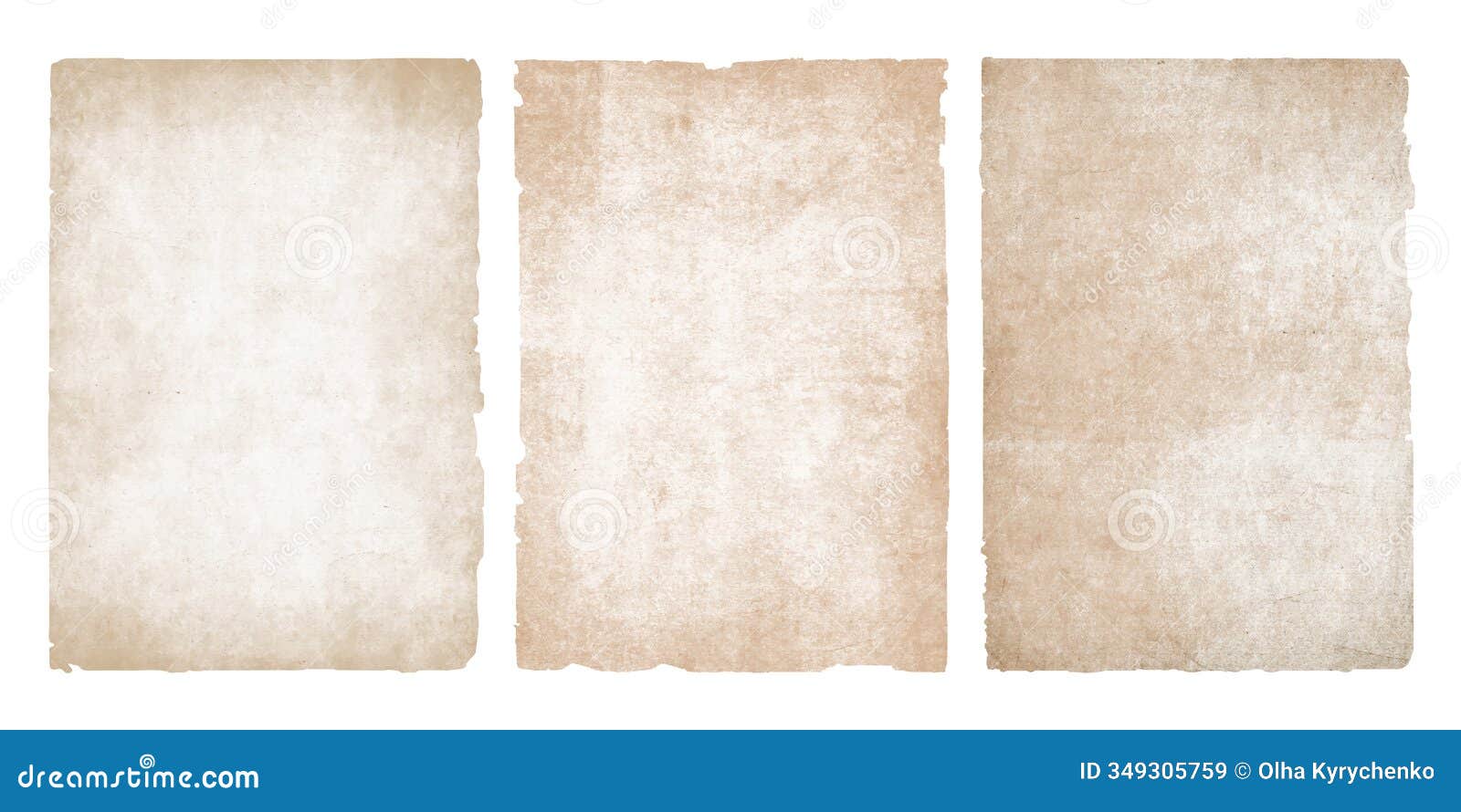 Old Vintage Dirty Paper Texture with Ragged Torn Edges. Antique Worn ...