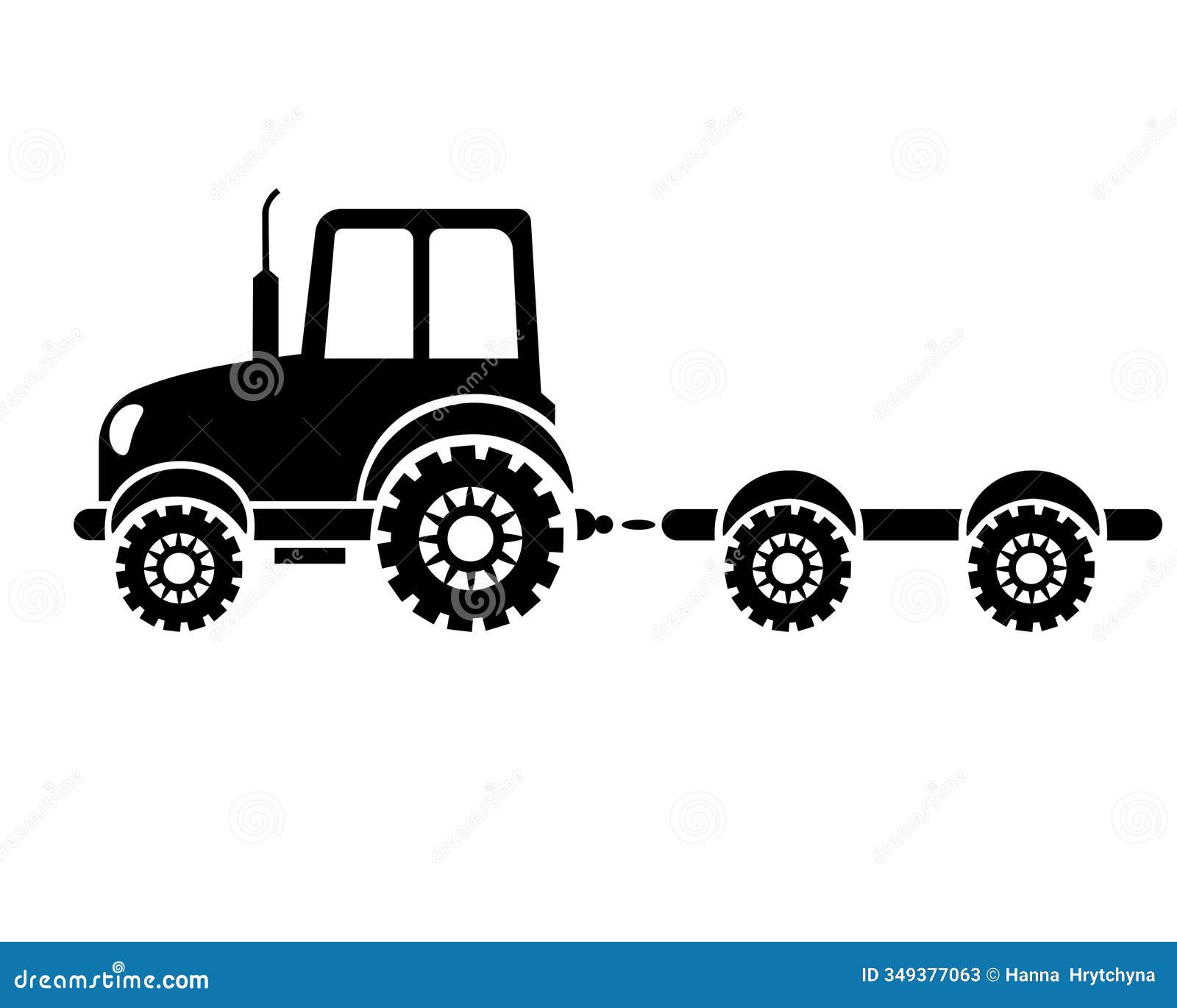 Tractor and Trailer, Agricultural Machinery, Farm Transport Vector ...