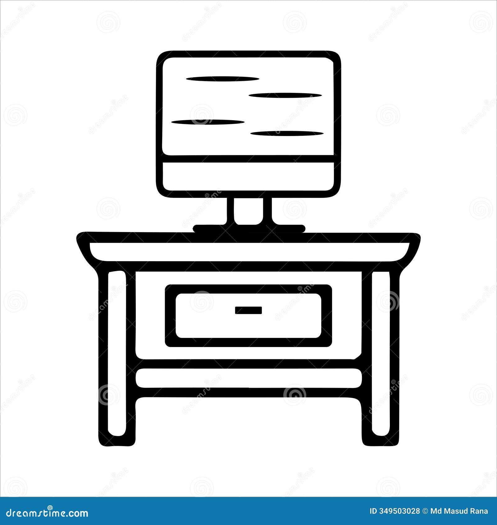 Office Desk Icon Vector Sign Illustration Silhouette File Stock Vector ...