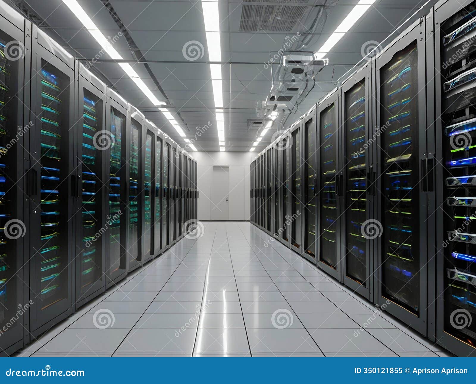 An Arrangement of Server Room To Manage Many Computers Stock ...