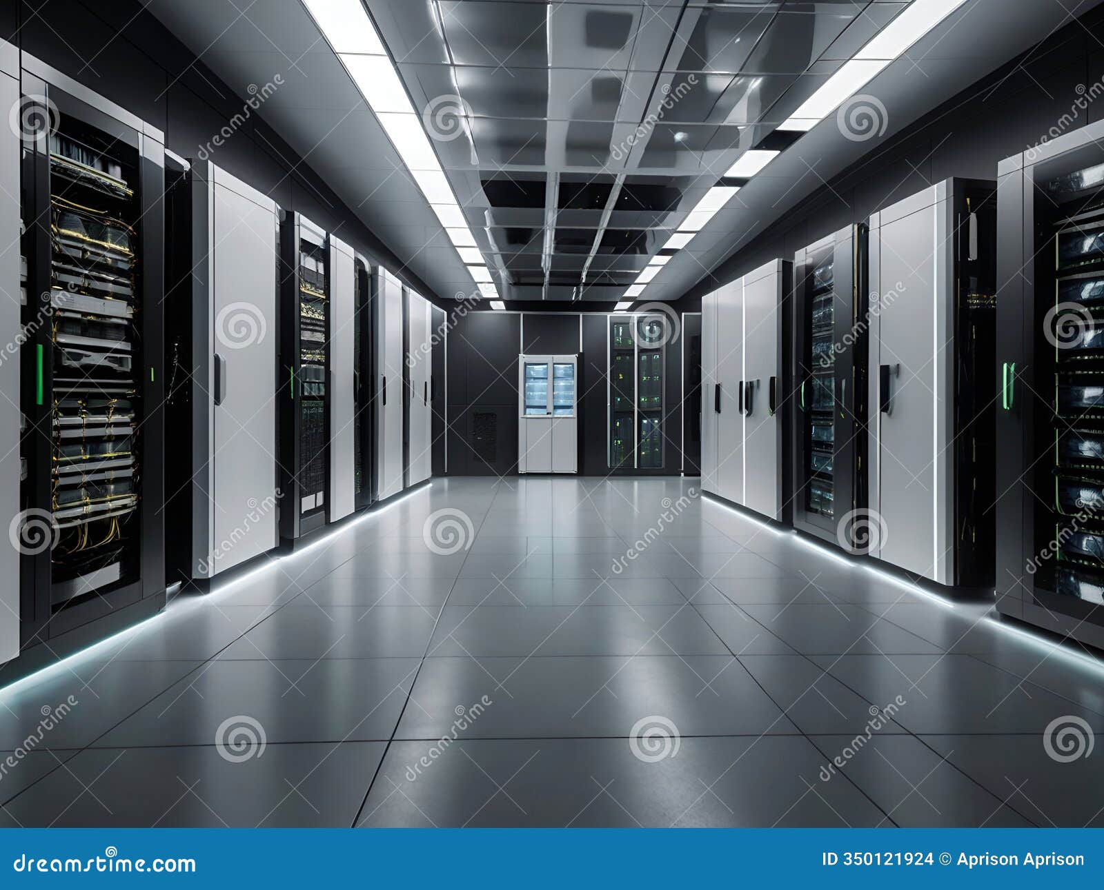 An Arrangement of Server Room To Manage Many Computers Stock ...