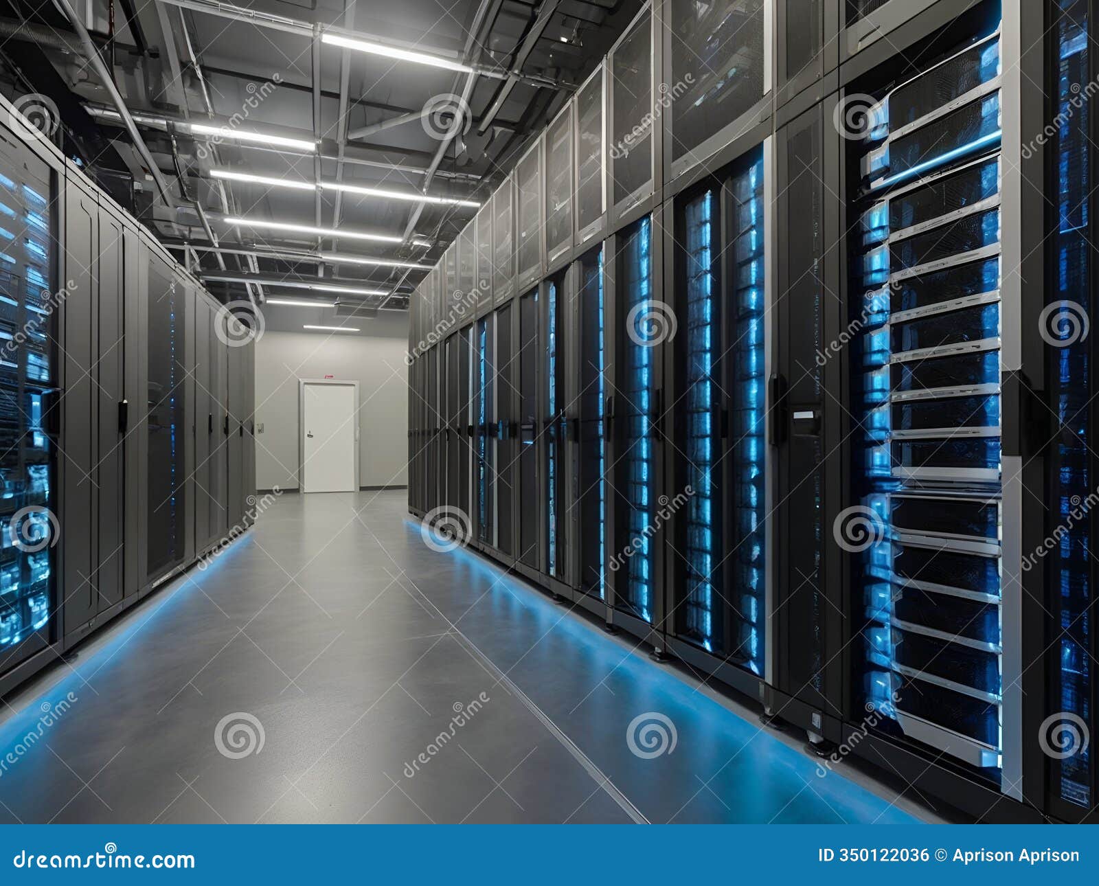 An Arrangement of Server Room To Manage Many Computers Stock ...
