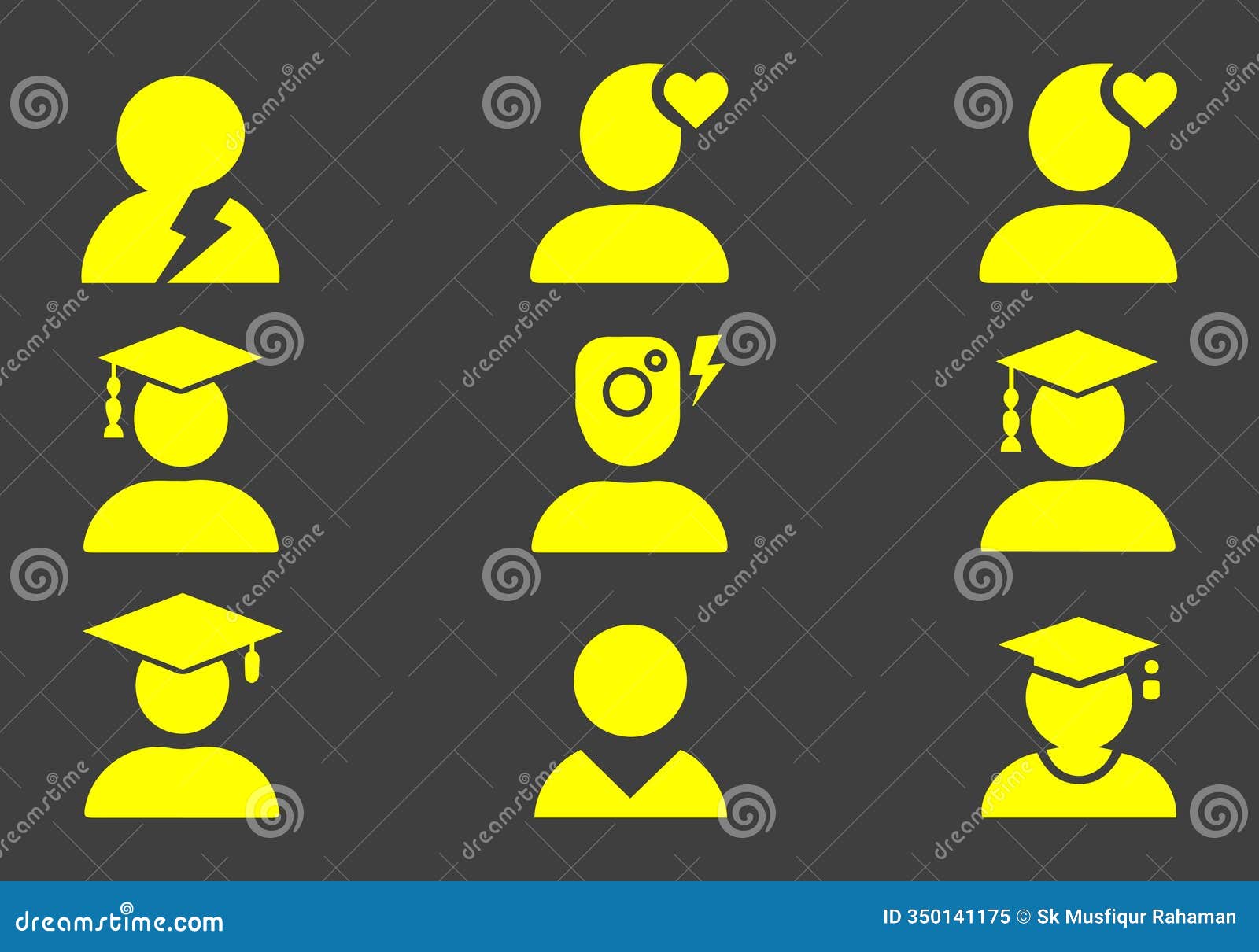 Human and Graduate Student Logo Icon Design Stock Vector - Illustration ...