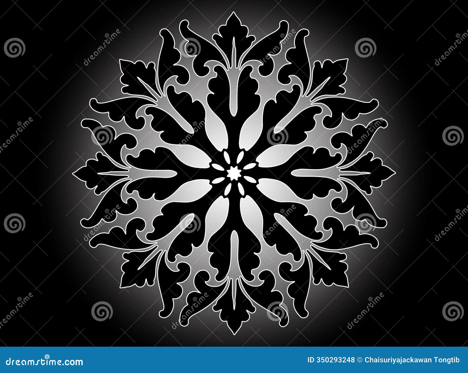 Mandala Pattern Black and White. Decorative Round Ornament Pattern ...
