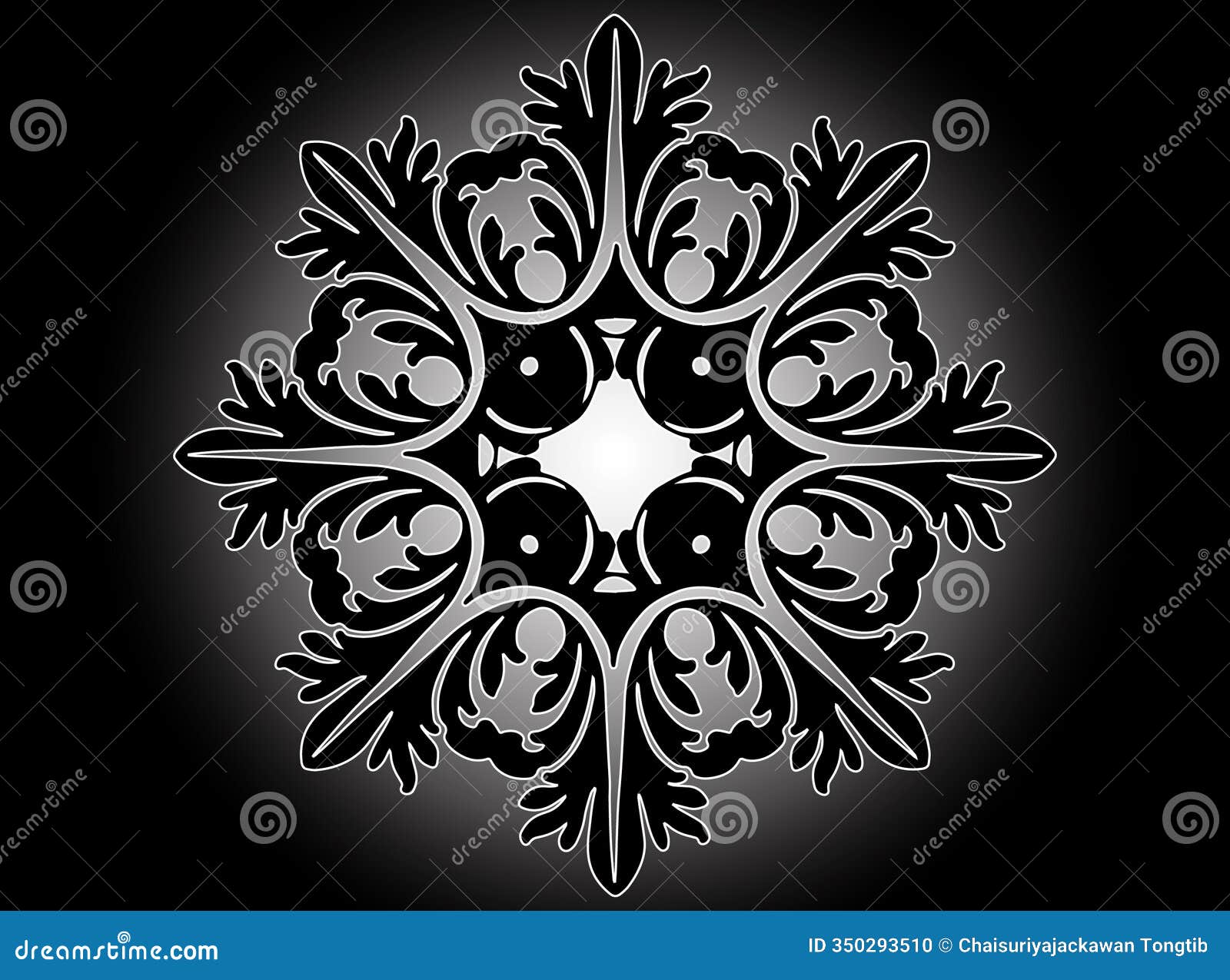 Mandala Pattern Black and White. Decorative Round Ornament Pattern ...