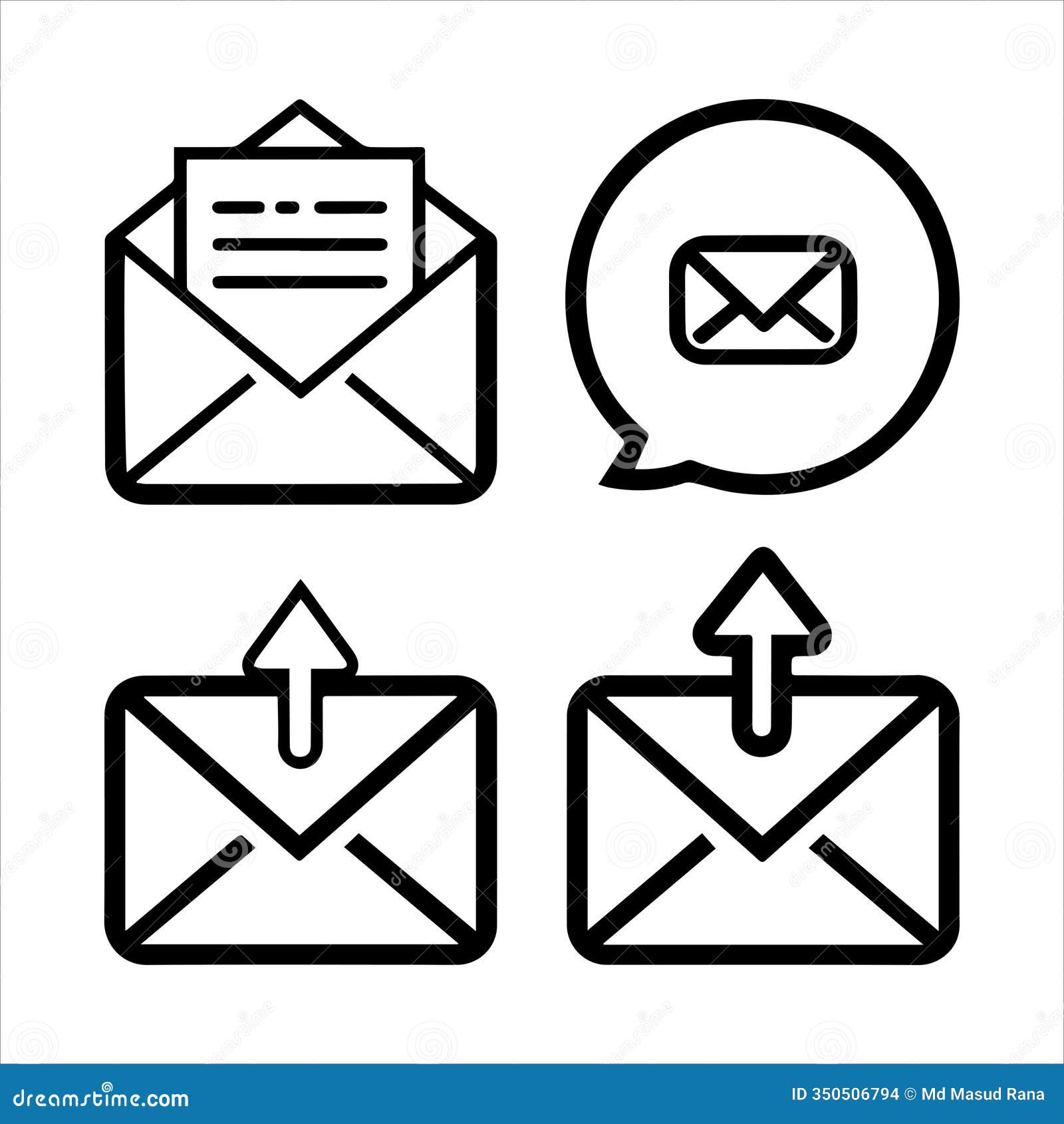Envelope Mail Icon Set Web Buttons Vector File Stock Vector ...