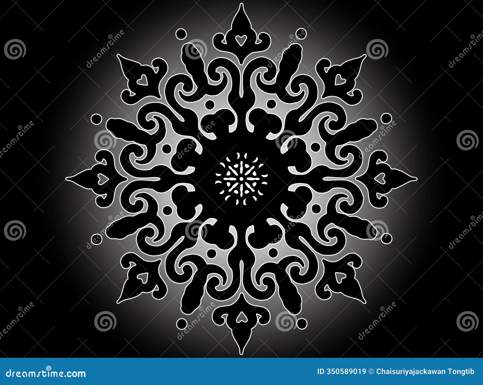 Mandala Pattern Black and White. Decorative Round Ornament Pattern ...