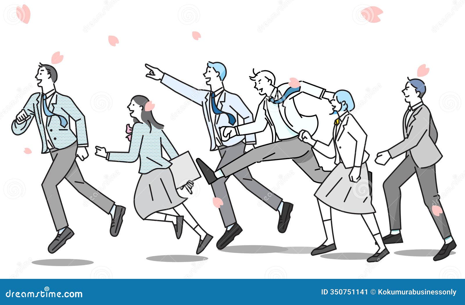 Graduation of Students Walking Together Vector Illustration Stock ...