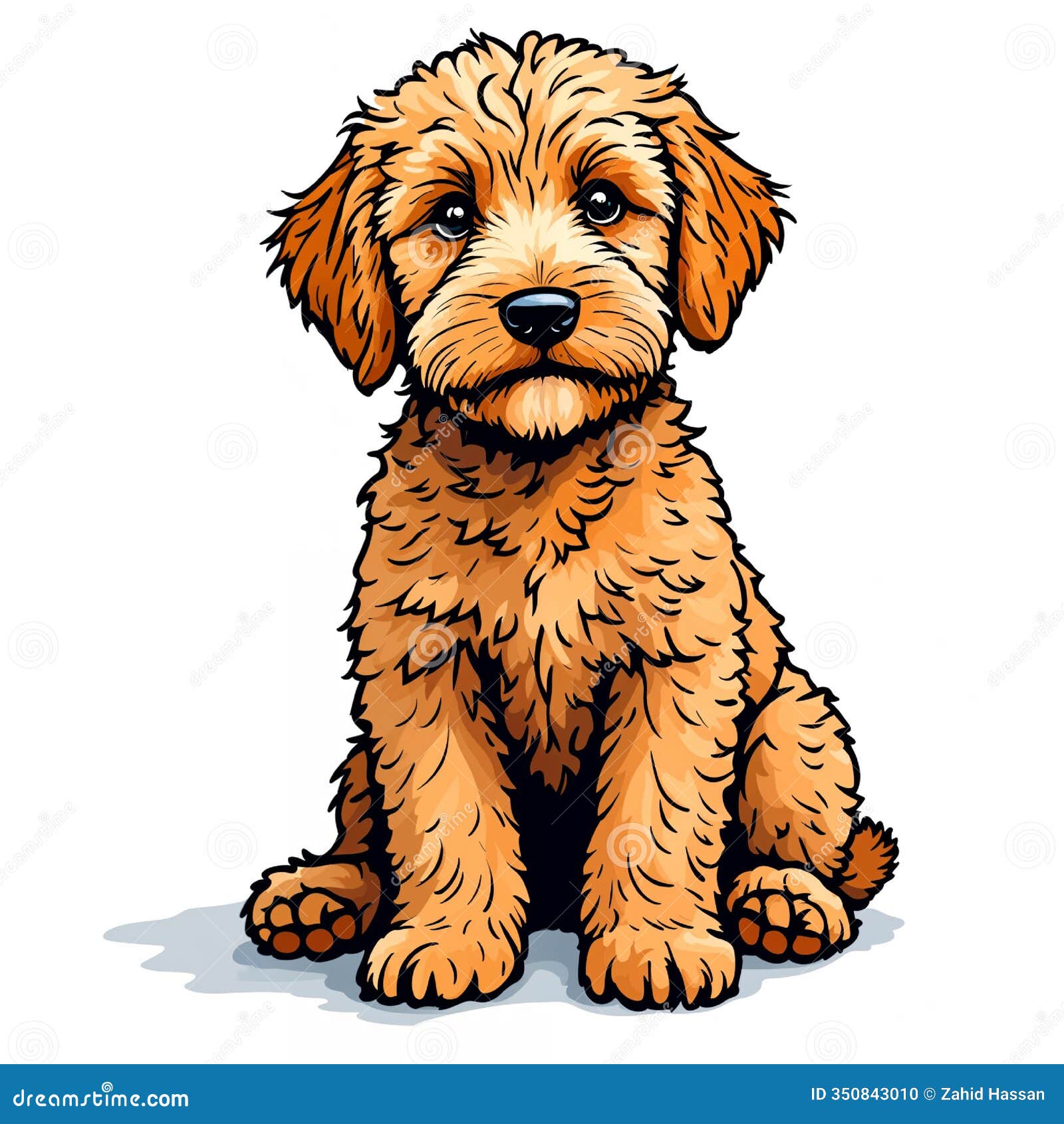 Cute Goldendoodle Dog Vector Cartoon Illustration Stock Illustration ...