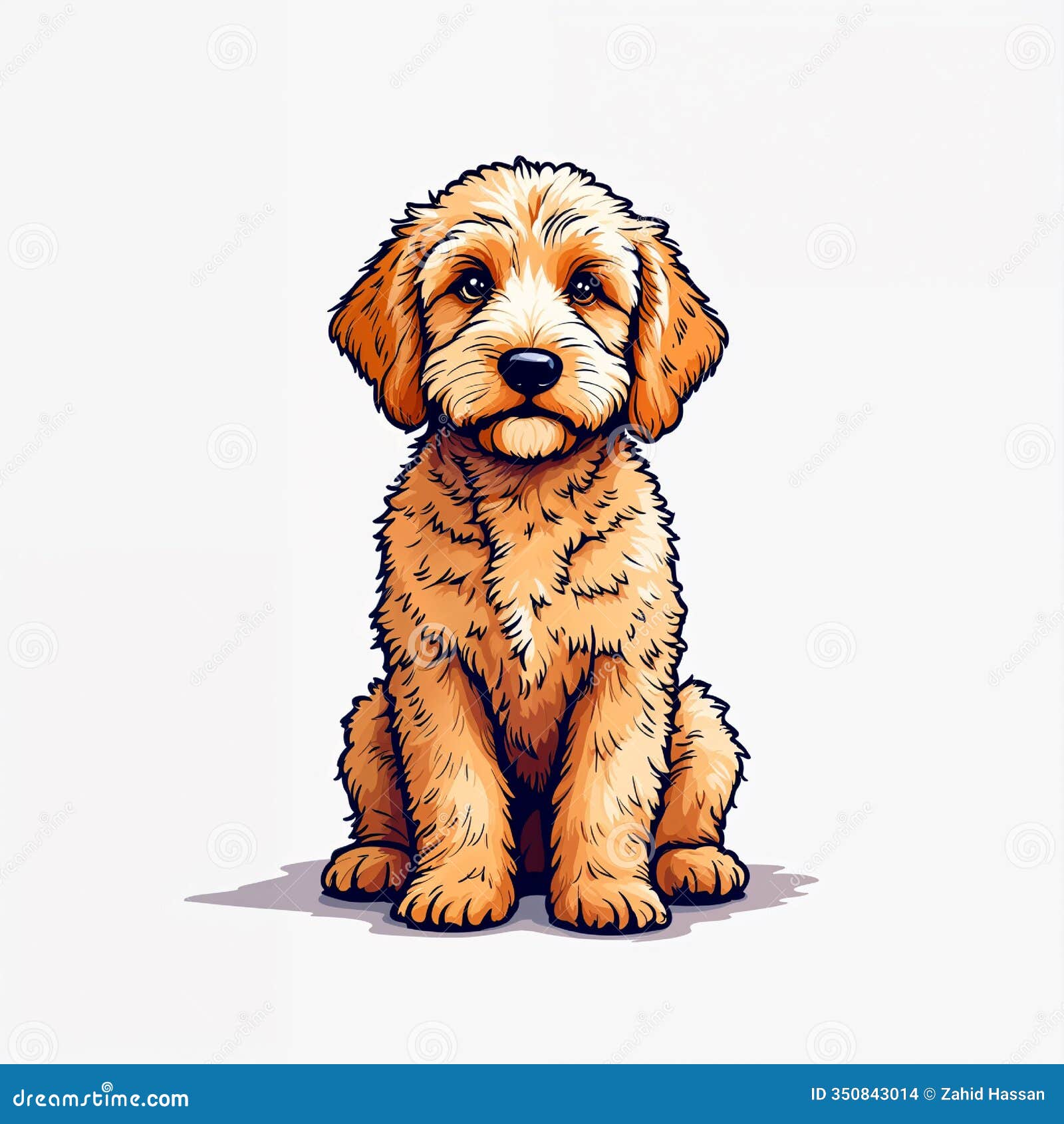 Cute Goldendoodle Dog Vector Cartoon Illustration Stock Illustration ...