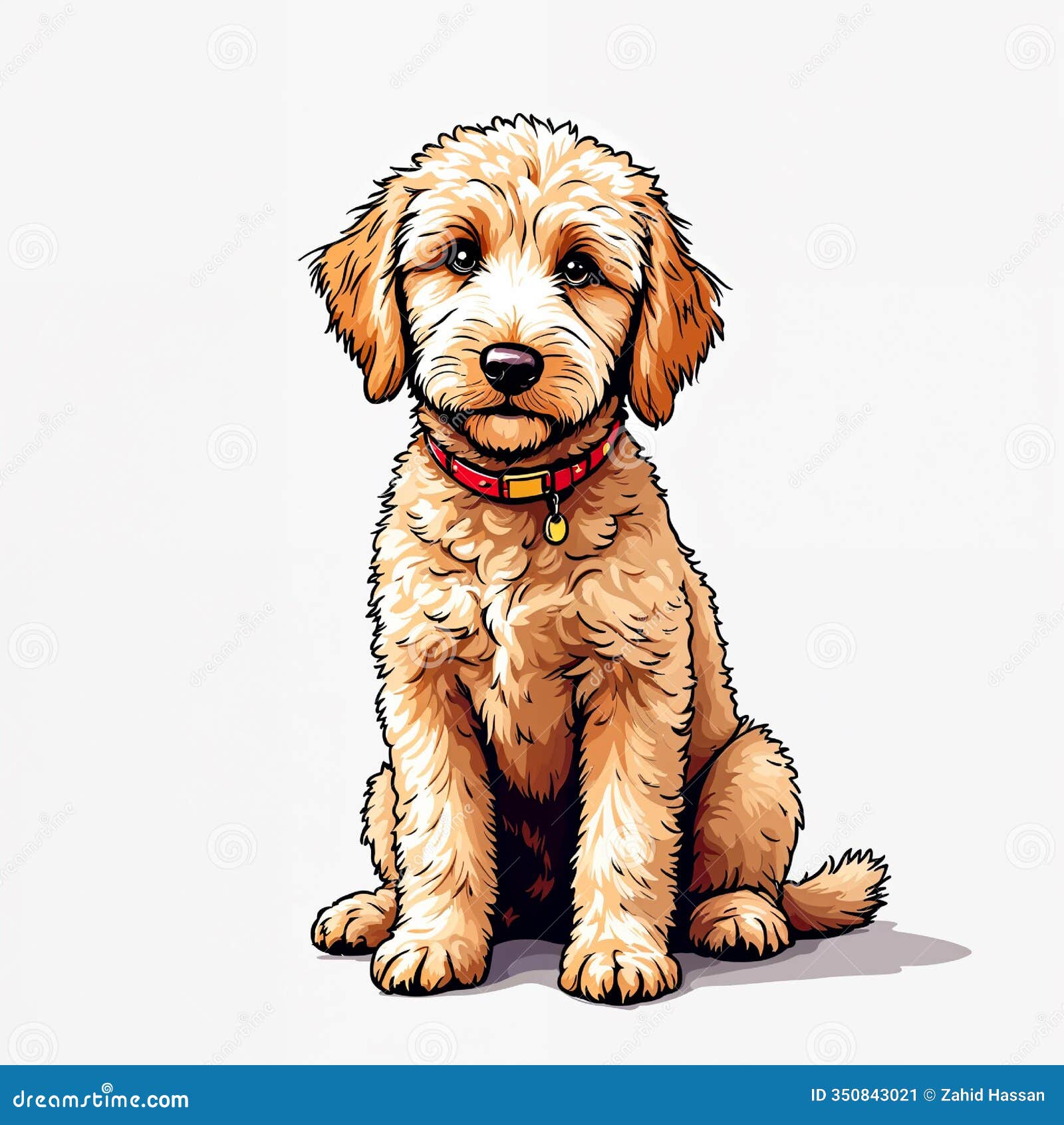 Cute Goldendoodle Dog Vector Cartoon Illustration Stock Illustration ...