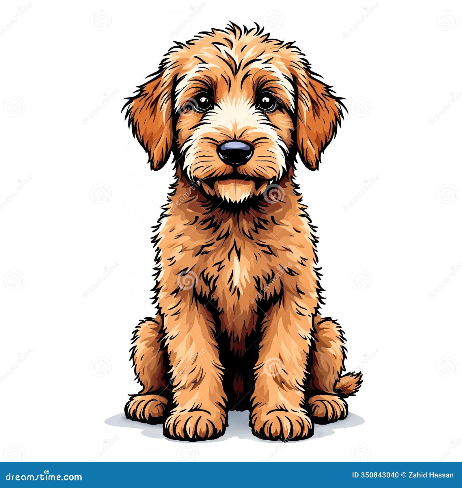 Cute Goldendoodle Dog Vector Cartoon Illustration Stock Illustration ...