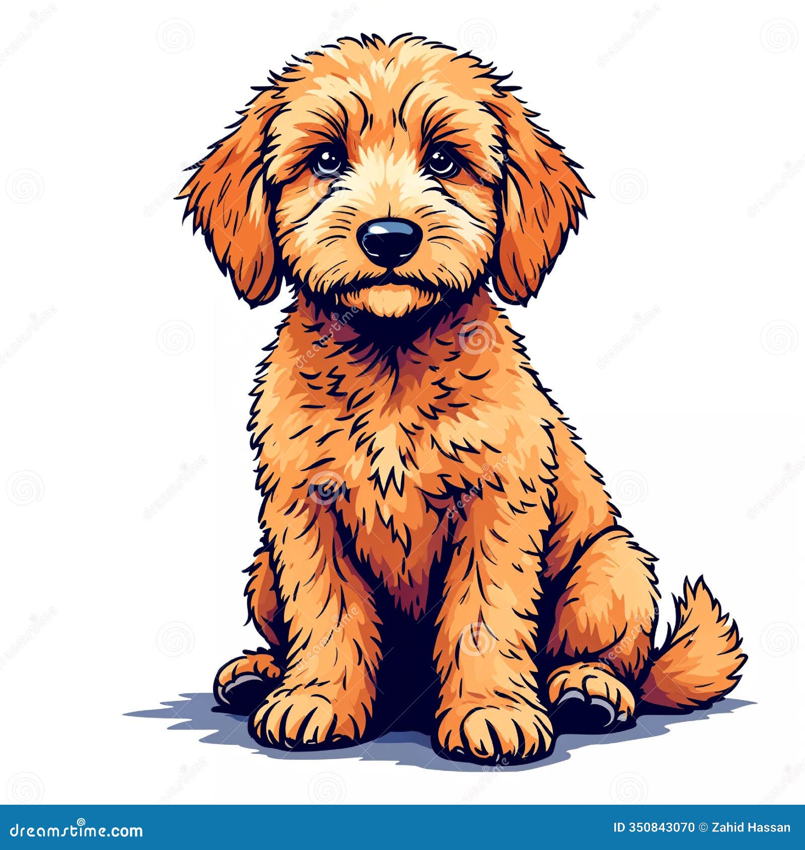 Cute Goldendoodle Dog Vector Cartoon Illustration Stock Illustration ...